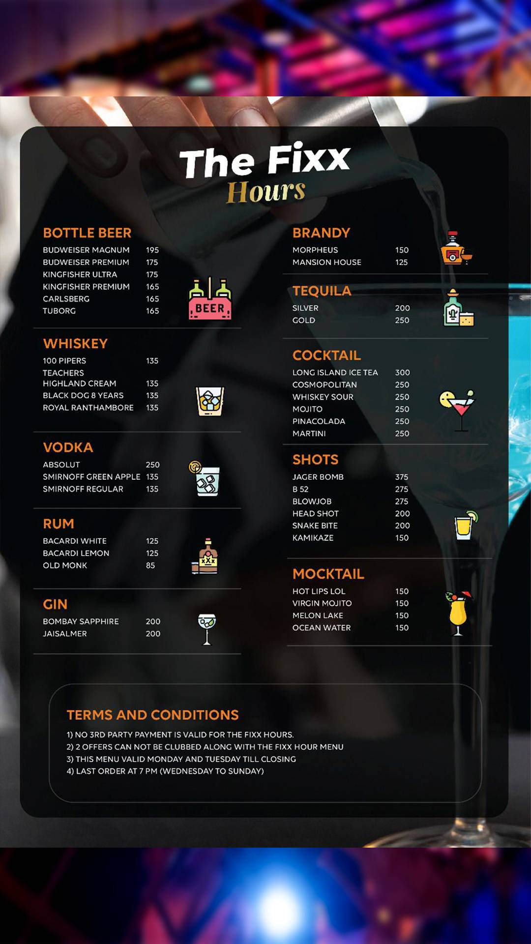 Menu at The Fixx, Bengaluru