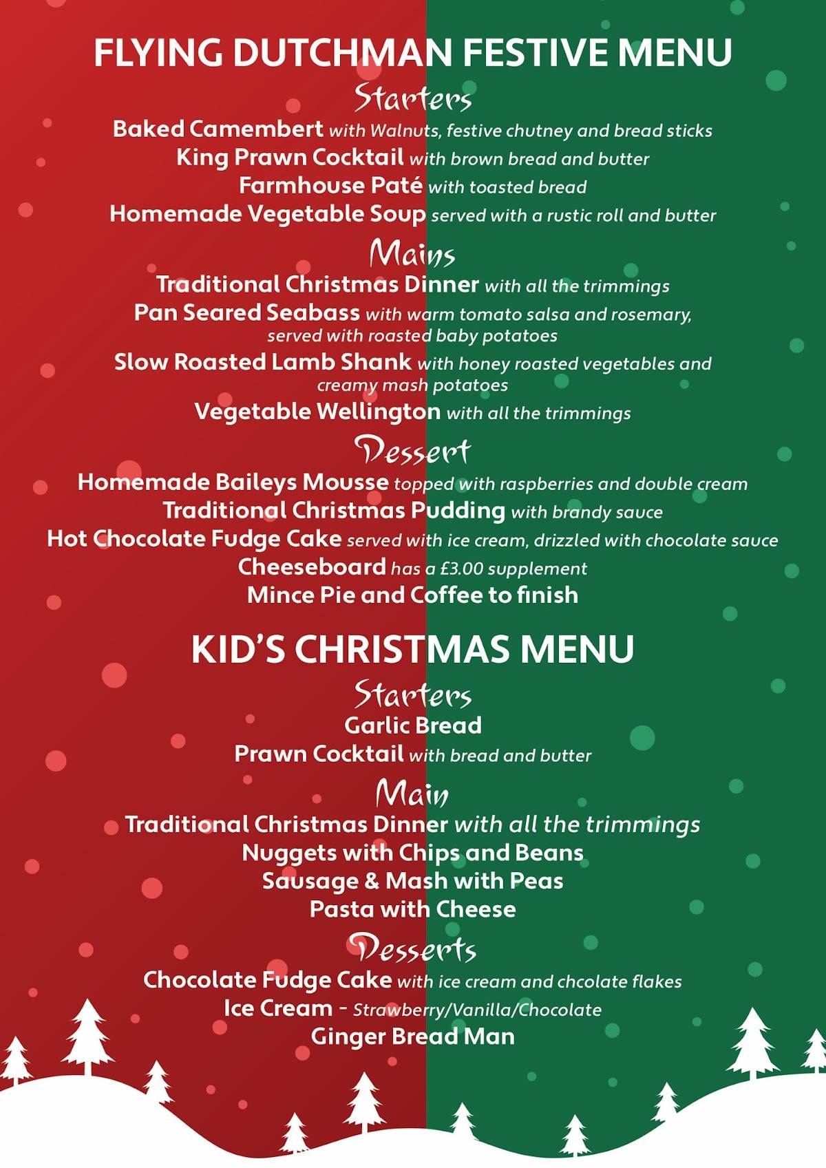 Menu at The Flying Dutchman pub & bar, Queenborough