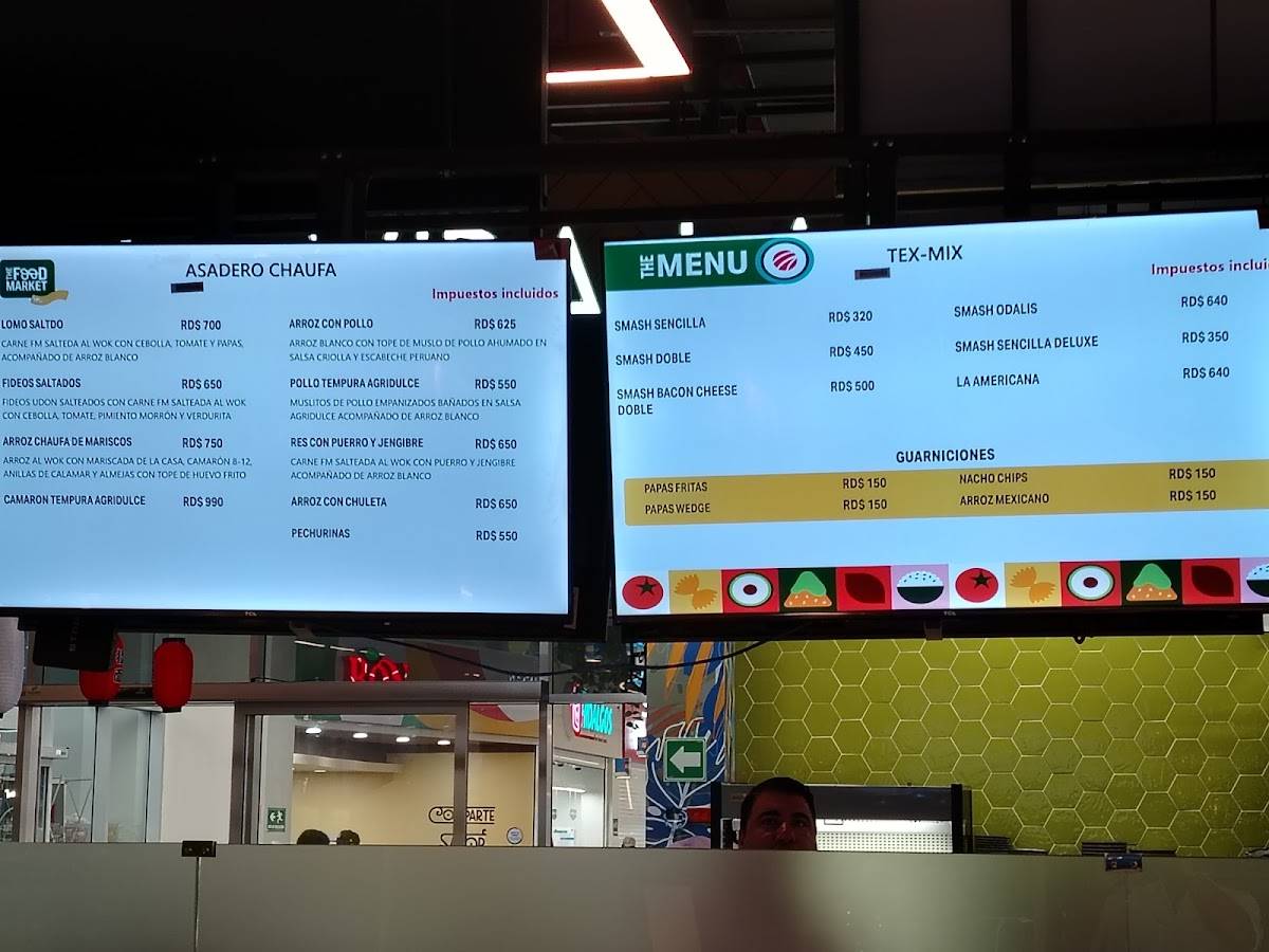 Menu at The Food Market restaurant, Santo Domingo