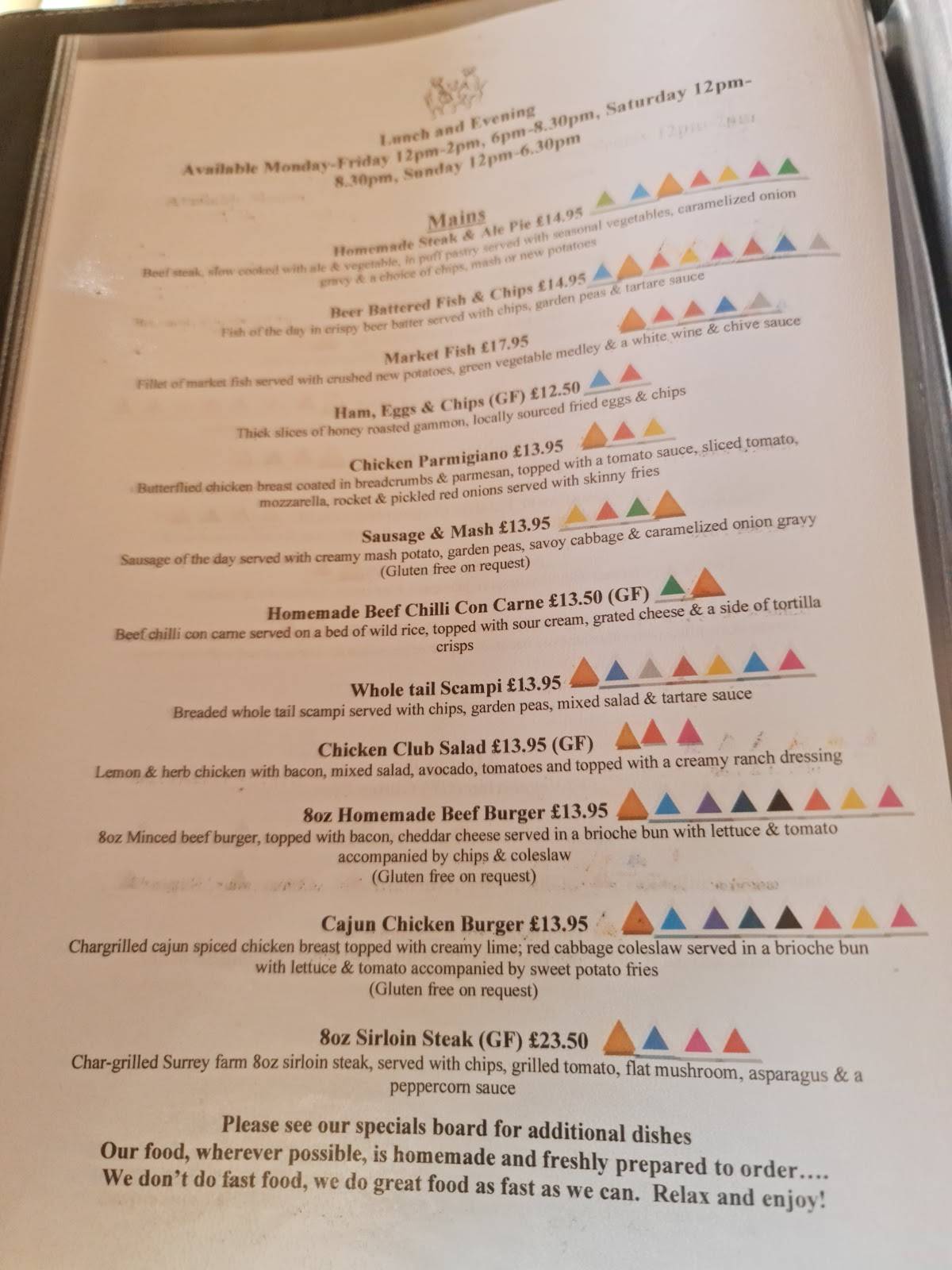 Menu at The Fox & Hounds pub & bar, Fleet