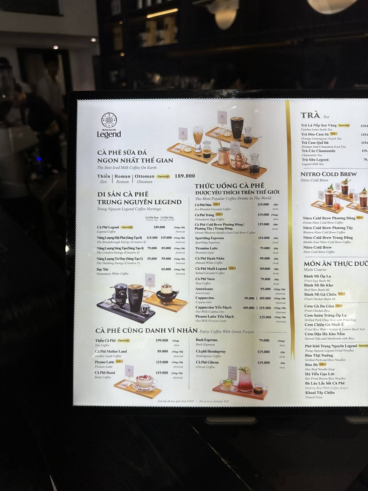 Menu at Thế Giới Cà Phê Trung Nguyên Legend cafe, Ho Chi Minh City, 80 Đ. Đồng Khởi