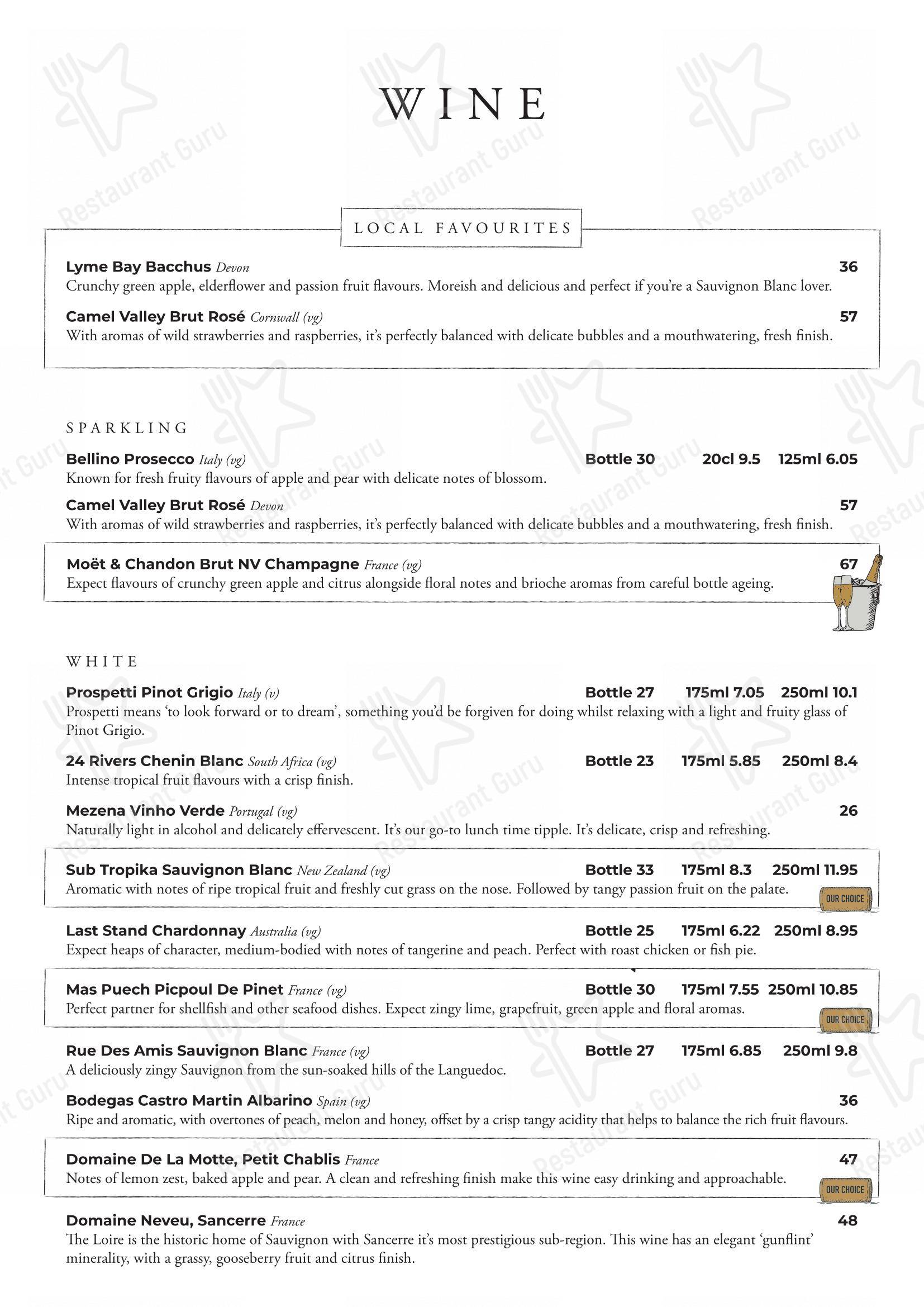 Menu at The Globe, Topsham pub & bar, Exeter