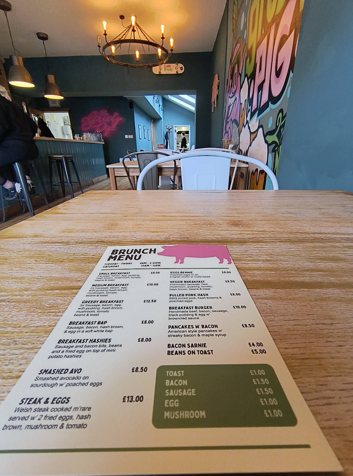 Menu at The Greedy Pig restaurant, Porthcawl, 11 New Rd