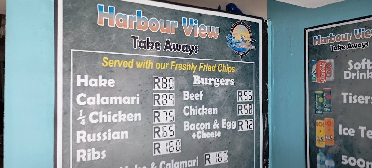 Menu at The Harbourview Restaurant, Cape Town