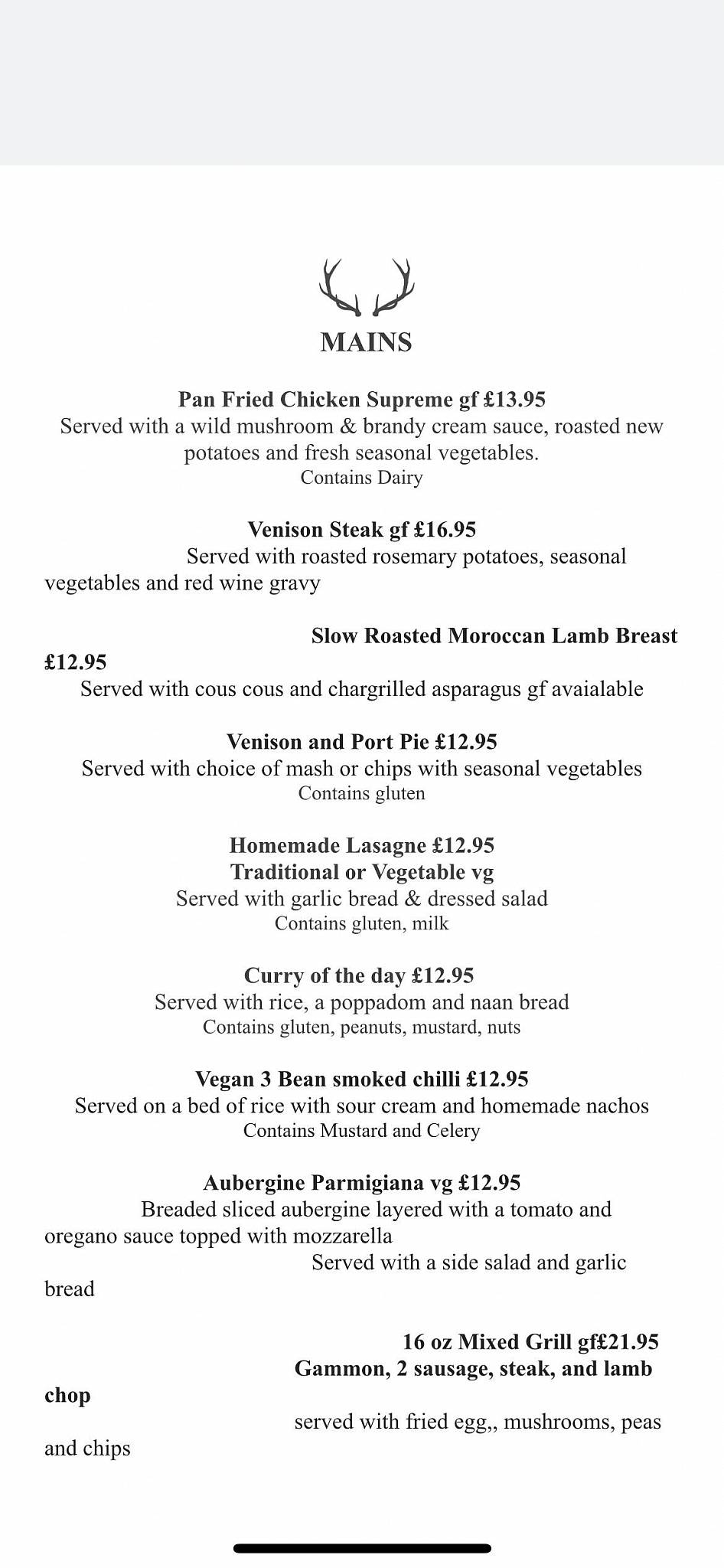 Menu at The Hart Inn pub & bar, Hartland