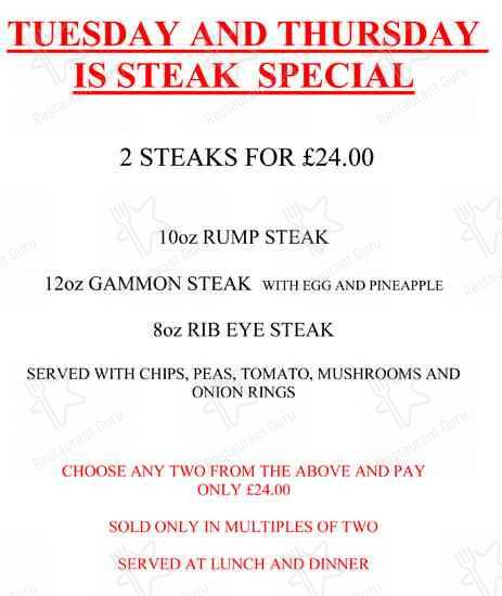 Menu at The Heathfield Inn pub & bar, Honiton