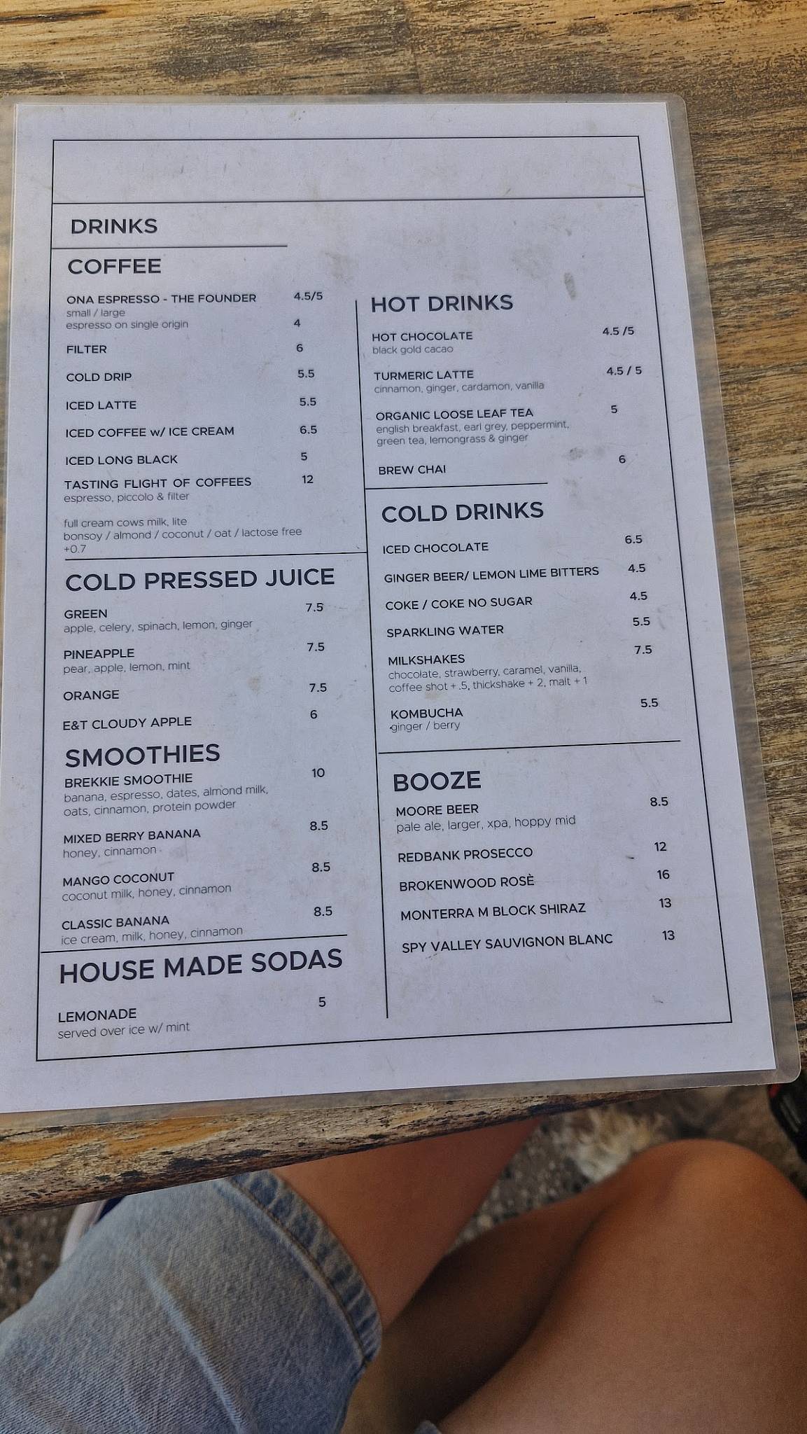 Menu at The Hill Cafe, Thrumster