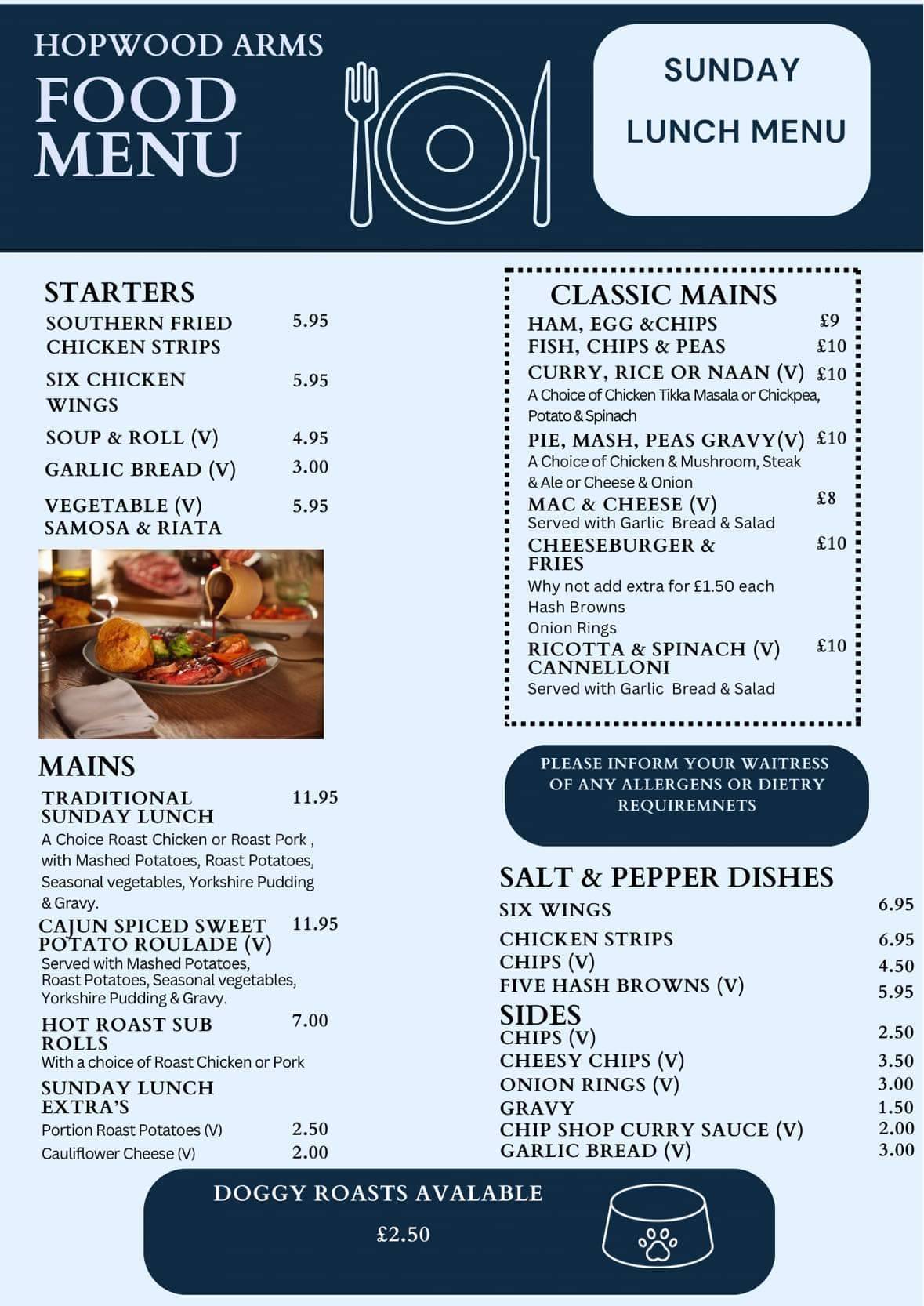 Menu at The Hopwood. pub & bar, Manchester, 753 Rochdale Rd
