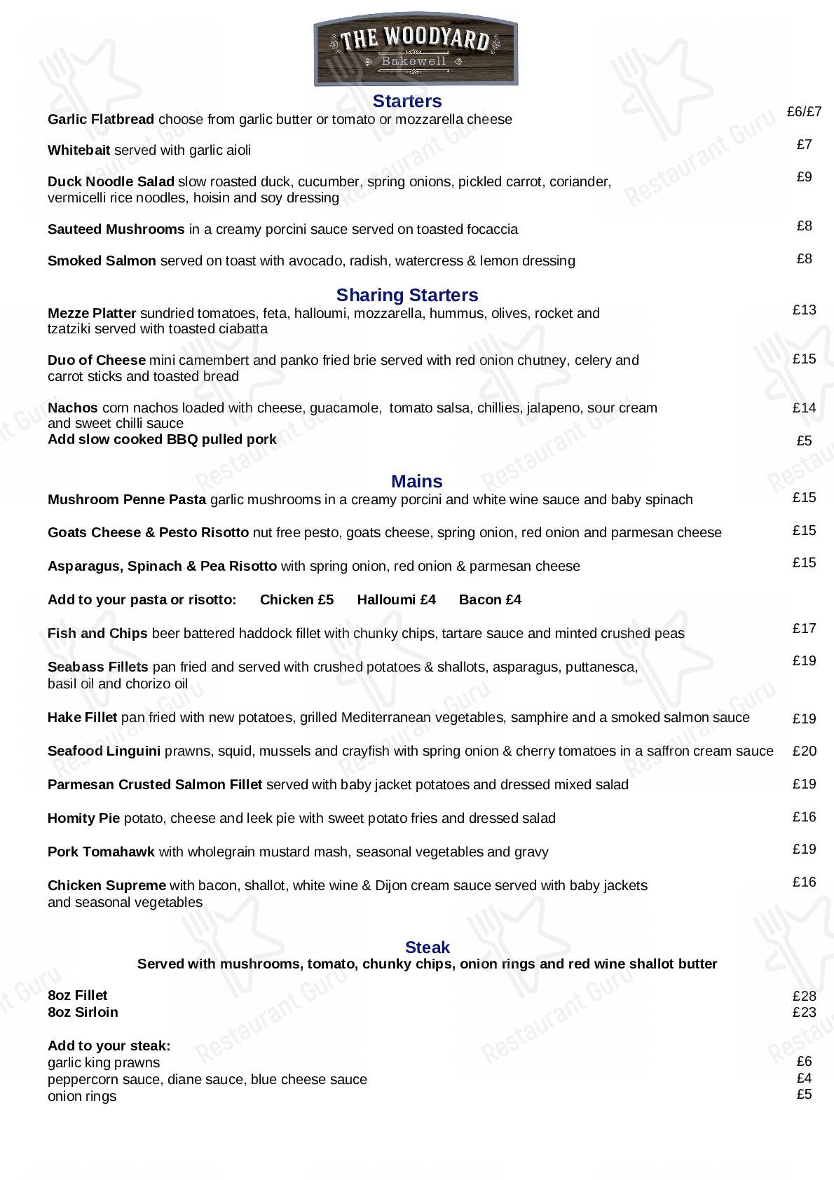 Menu at The Jolly Fat Chef cafe, Bakewell