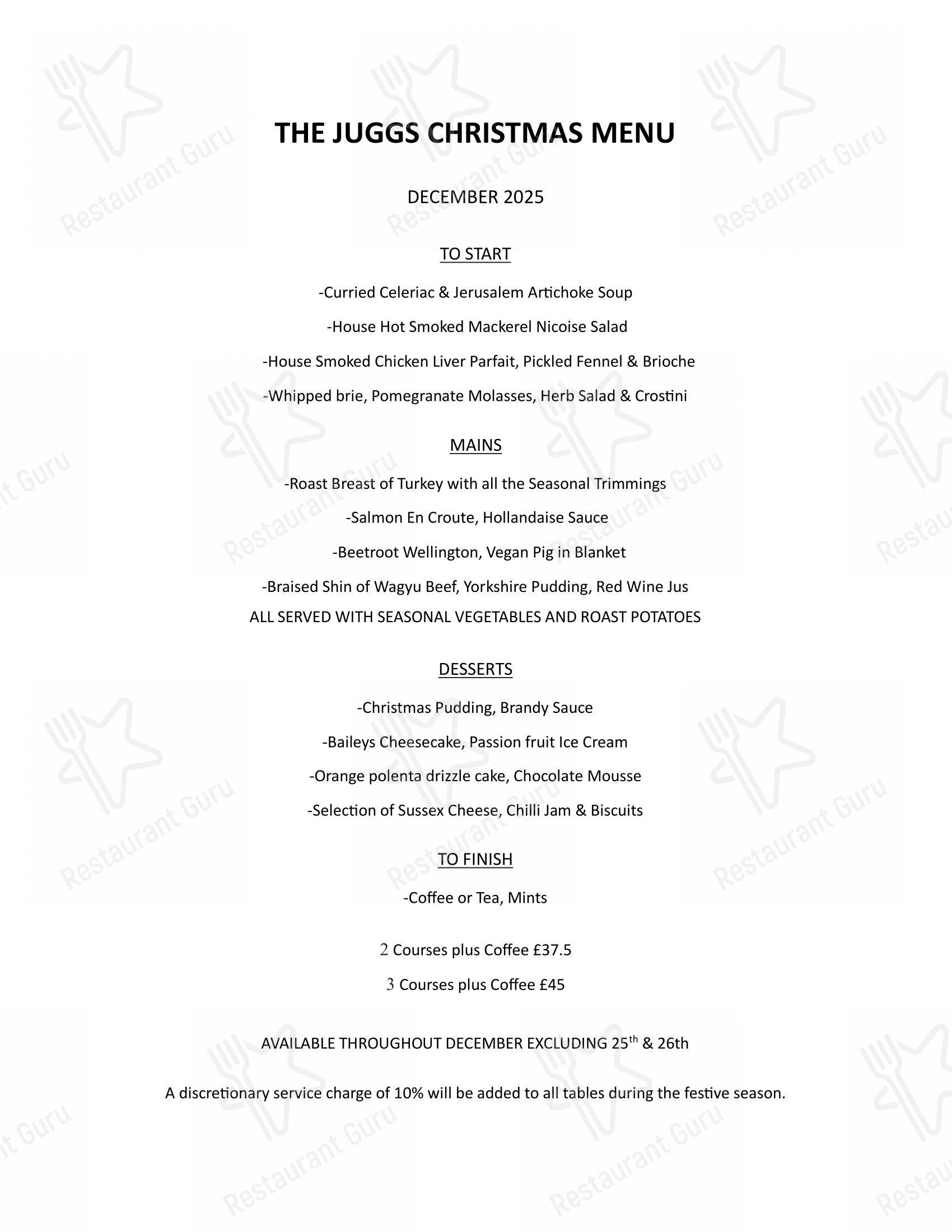 Menu at The Juggs pub & bar, Lewes