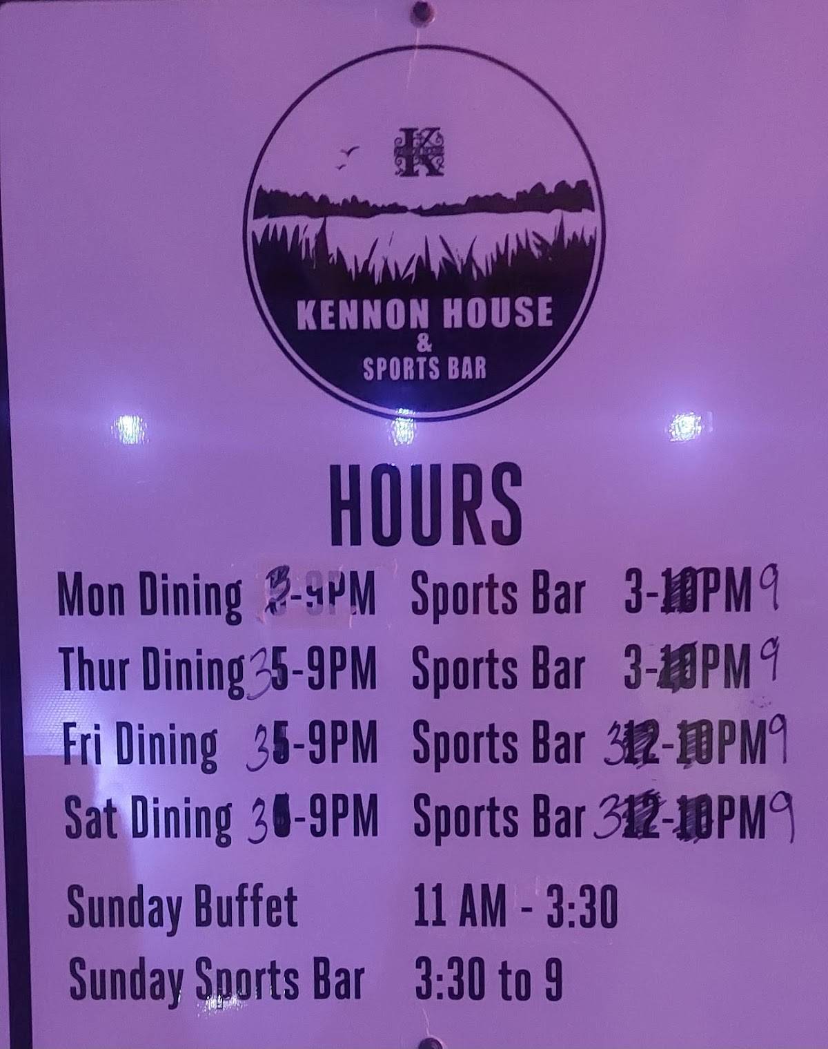 Menu at The Kennon House restaurant, Valentines