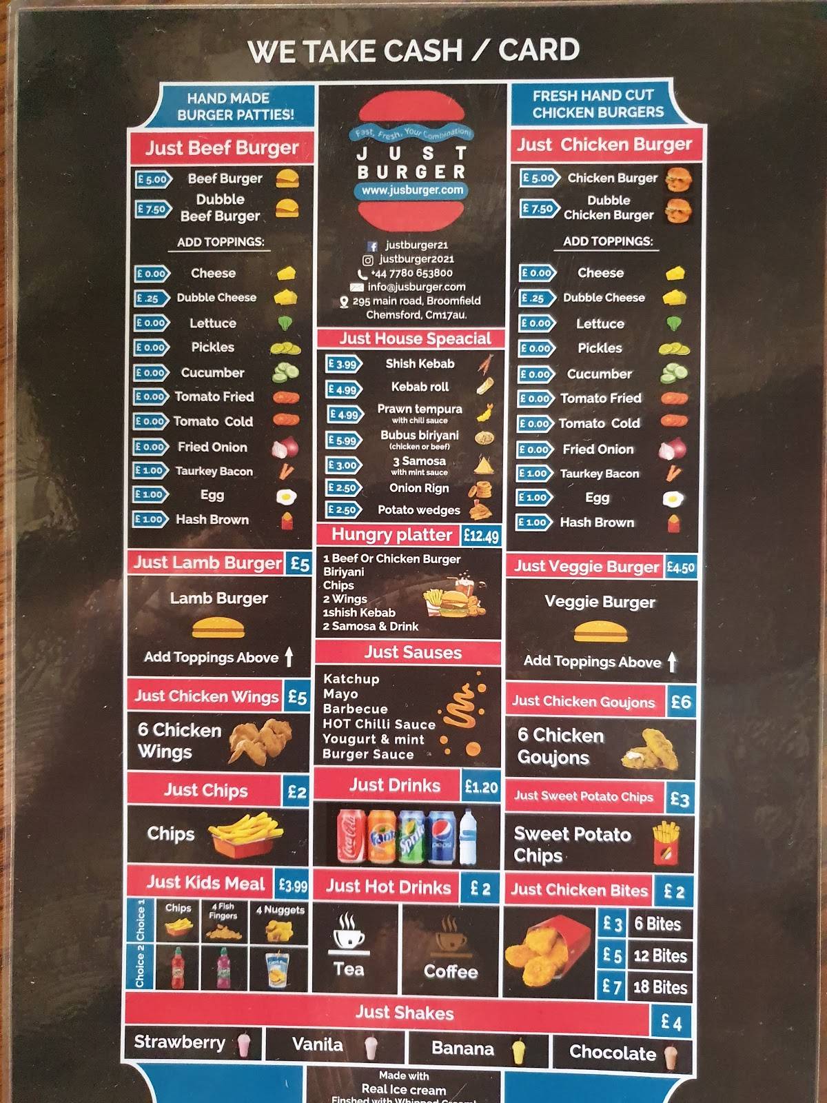 Menu at The Kings Arms pub & bar, Chelmsford