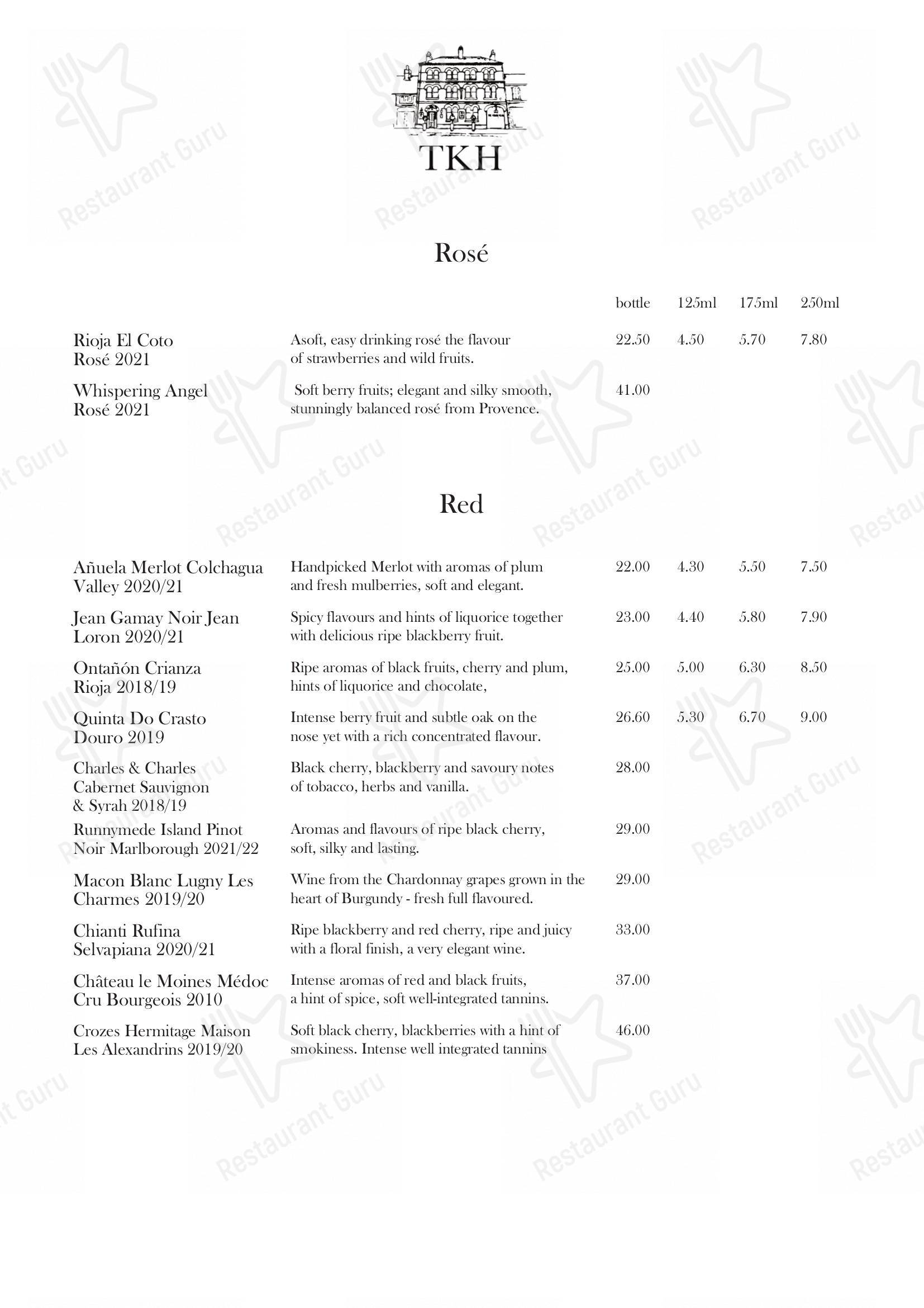 Menu at The Kings Head pub & bar, Ashford, Church St