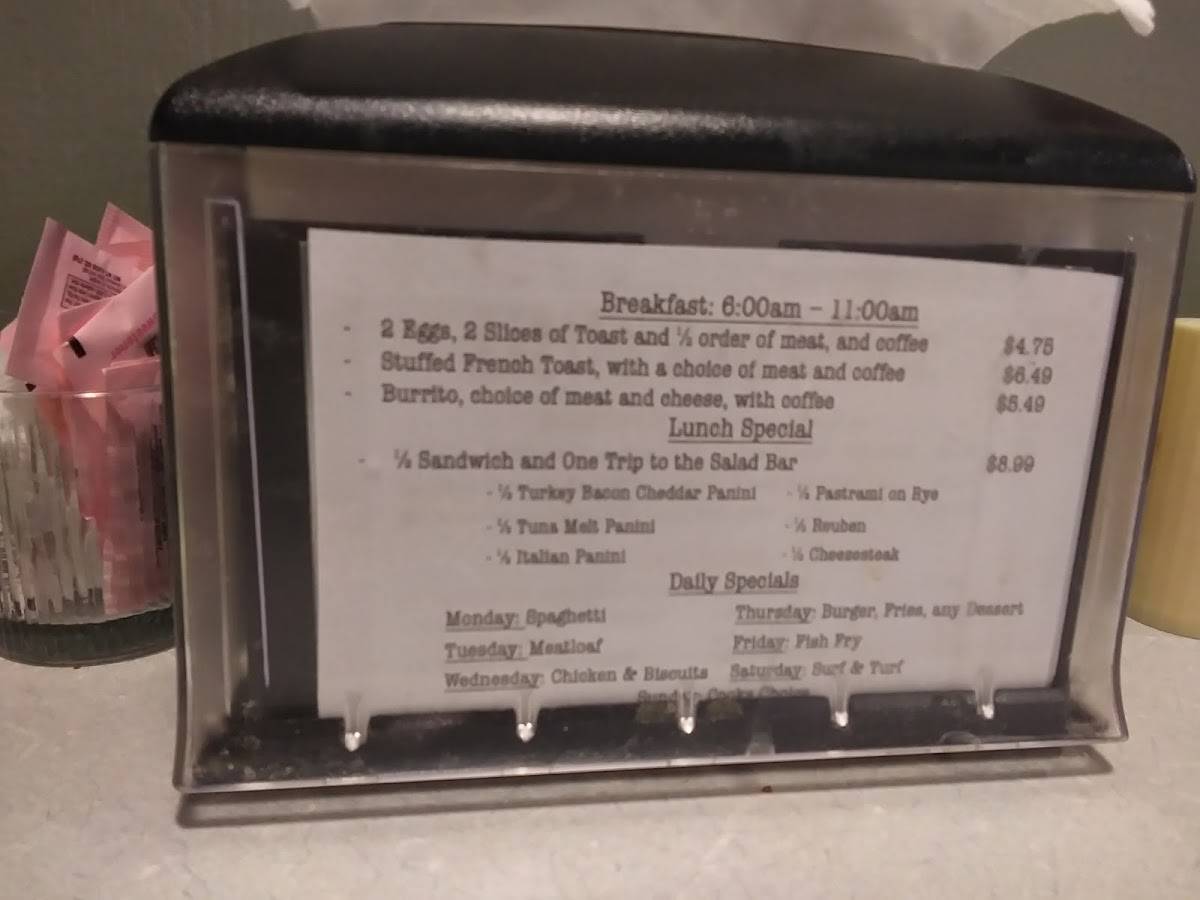 Menu at The Little Red Diner restaurant, Port Allegany
