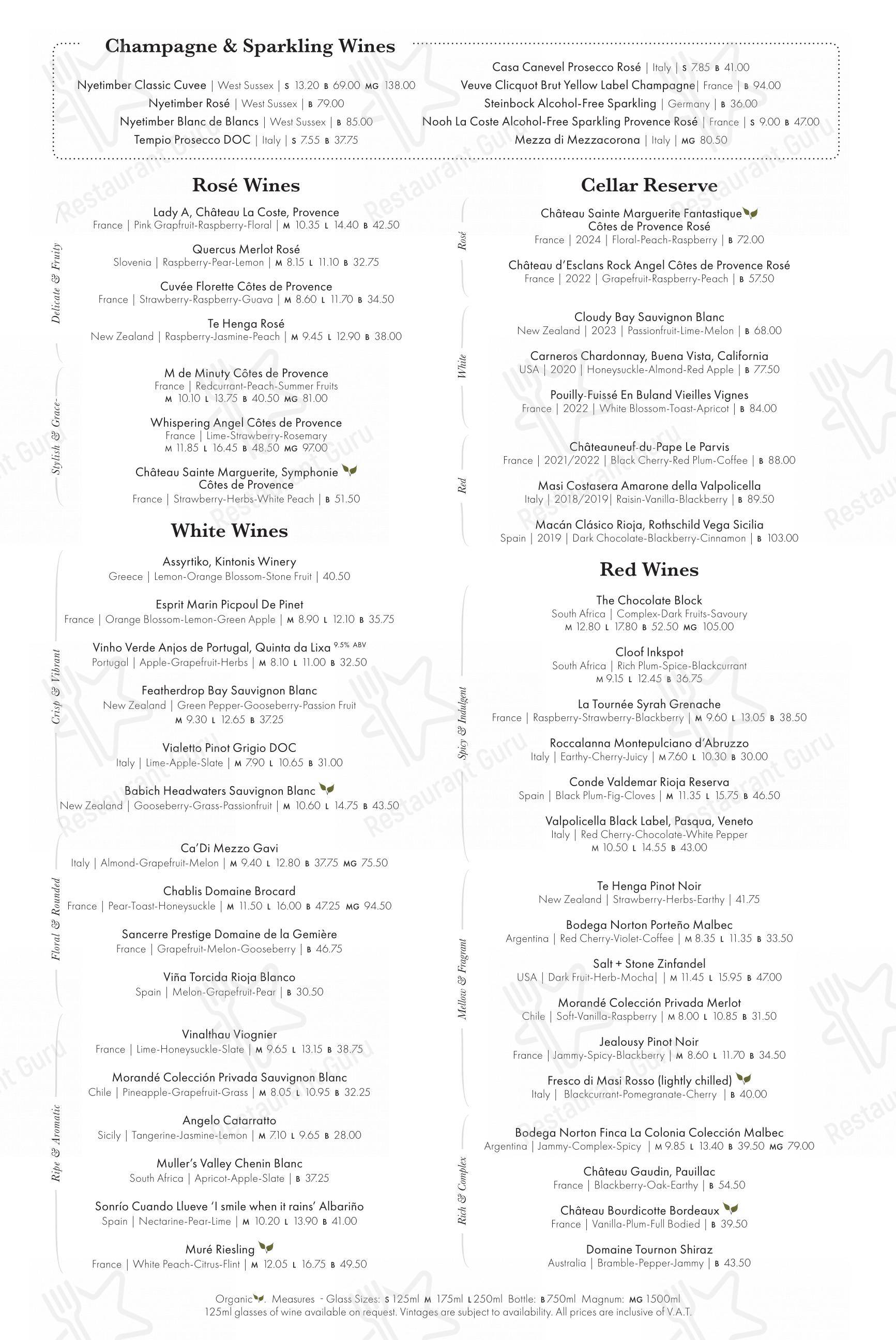 Menu at The Marlborough pub & bar, Richmond, 46 Friars Stile Rd