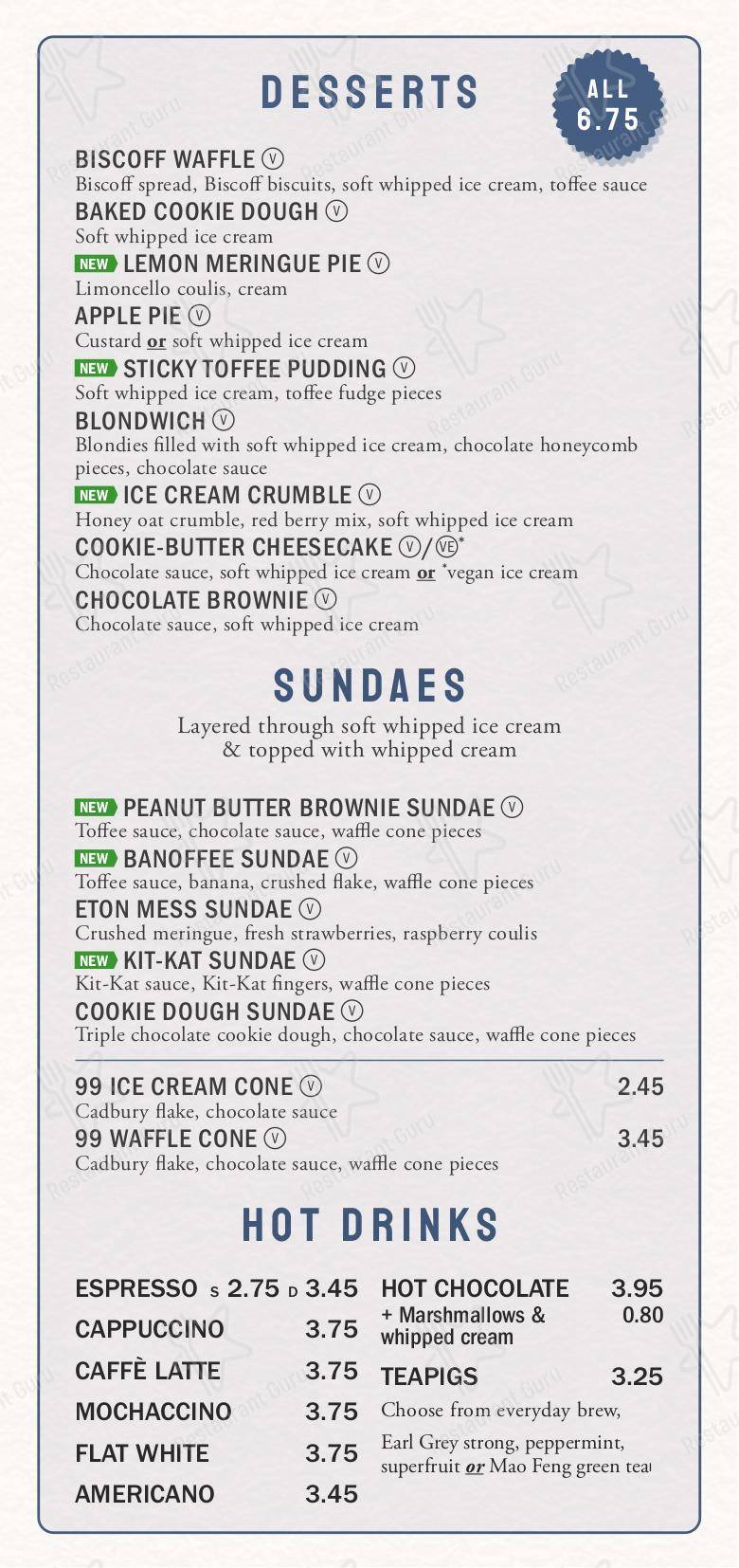 Menu at Millstream pub & bar, Hitchin