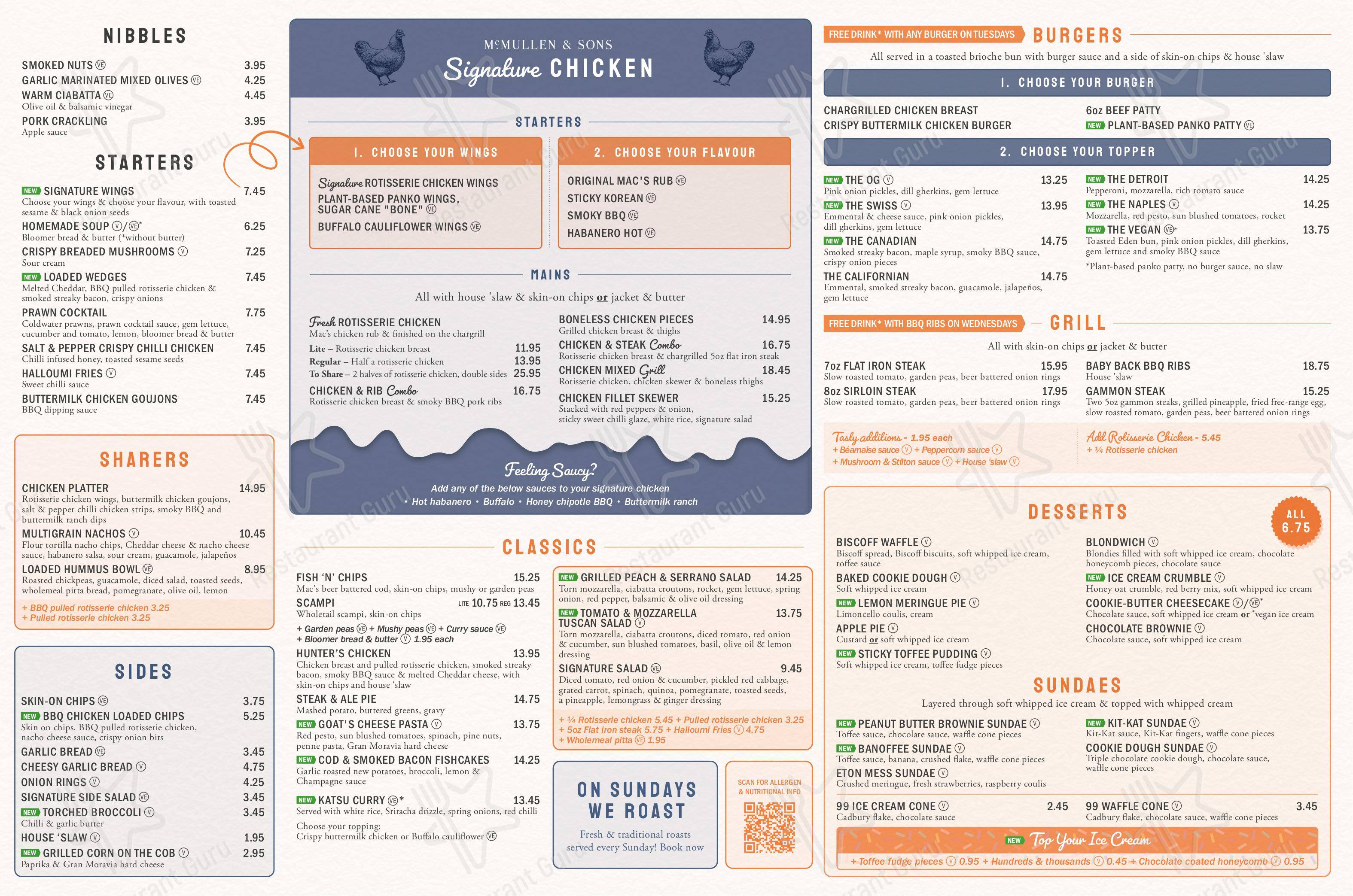 Menu at Millstream pub & bar, Hitchin