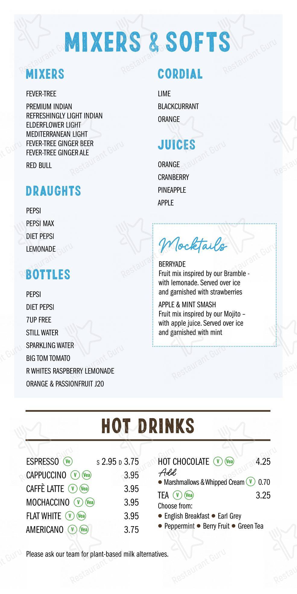 Menu at Millstream pub & bar, Hitchin