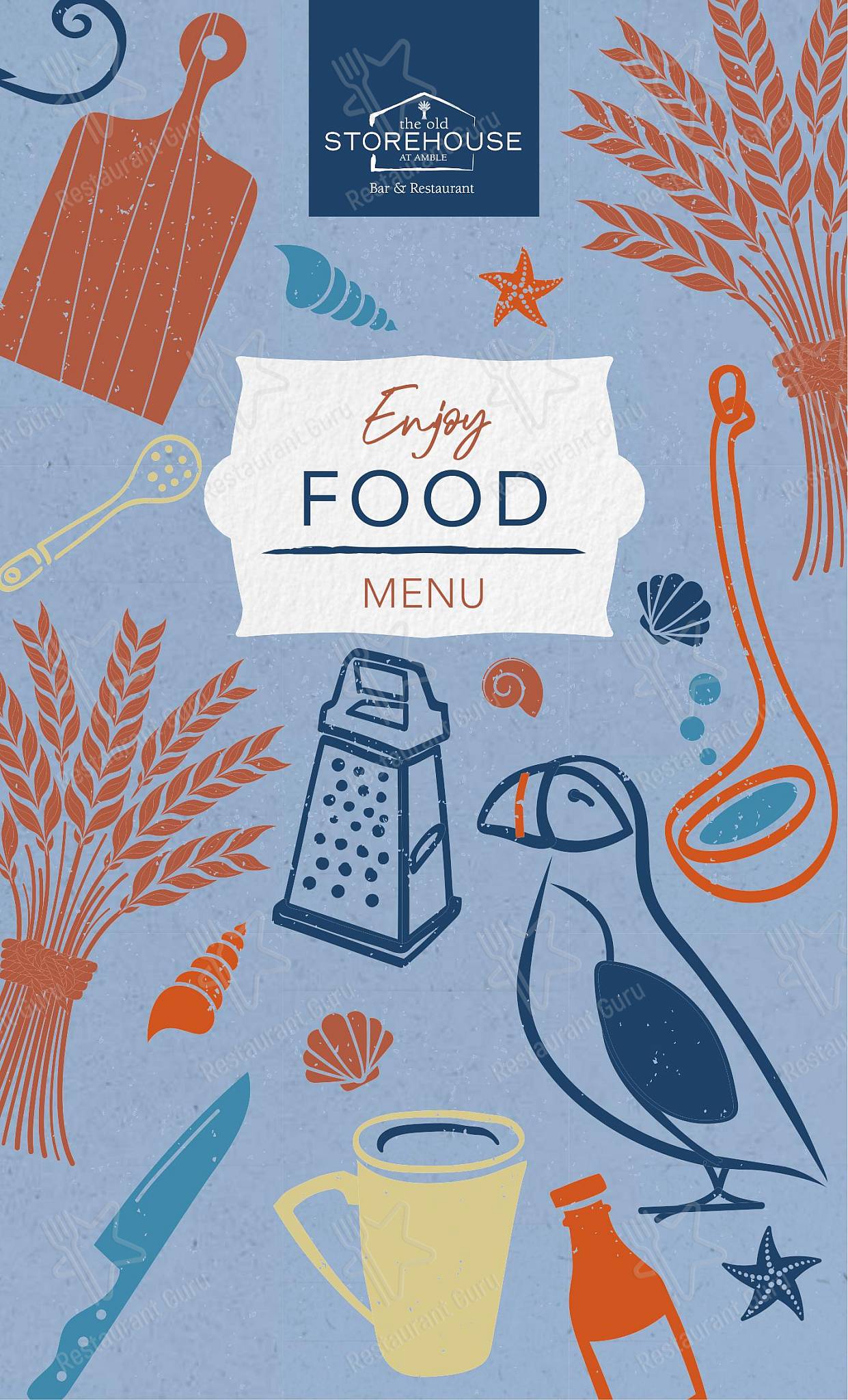 Menu at The Old Storehouse restaurant, Amble