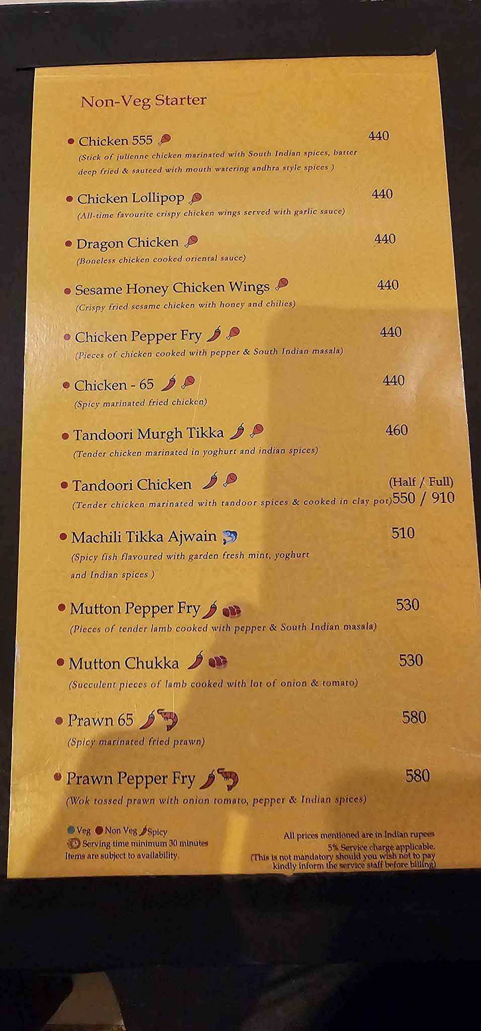 Menu at The Orange Multi Cuisine Restaurant, Yercaud, Yercaud