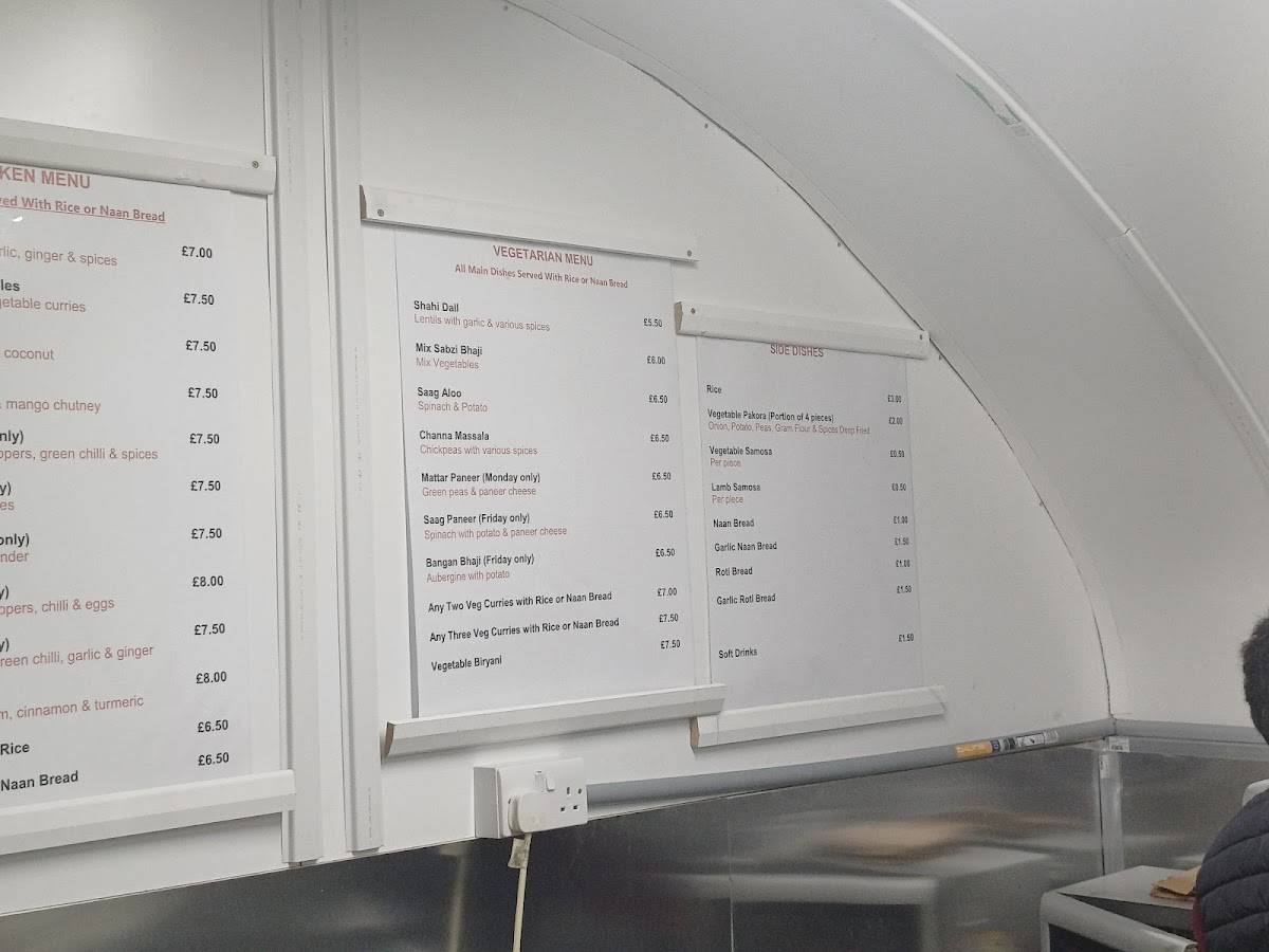 Menu at The Original Mosque Kitchen & Cafe, Edinburgh