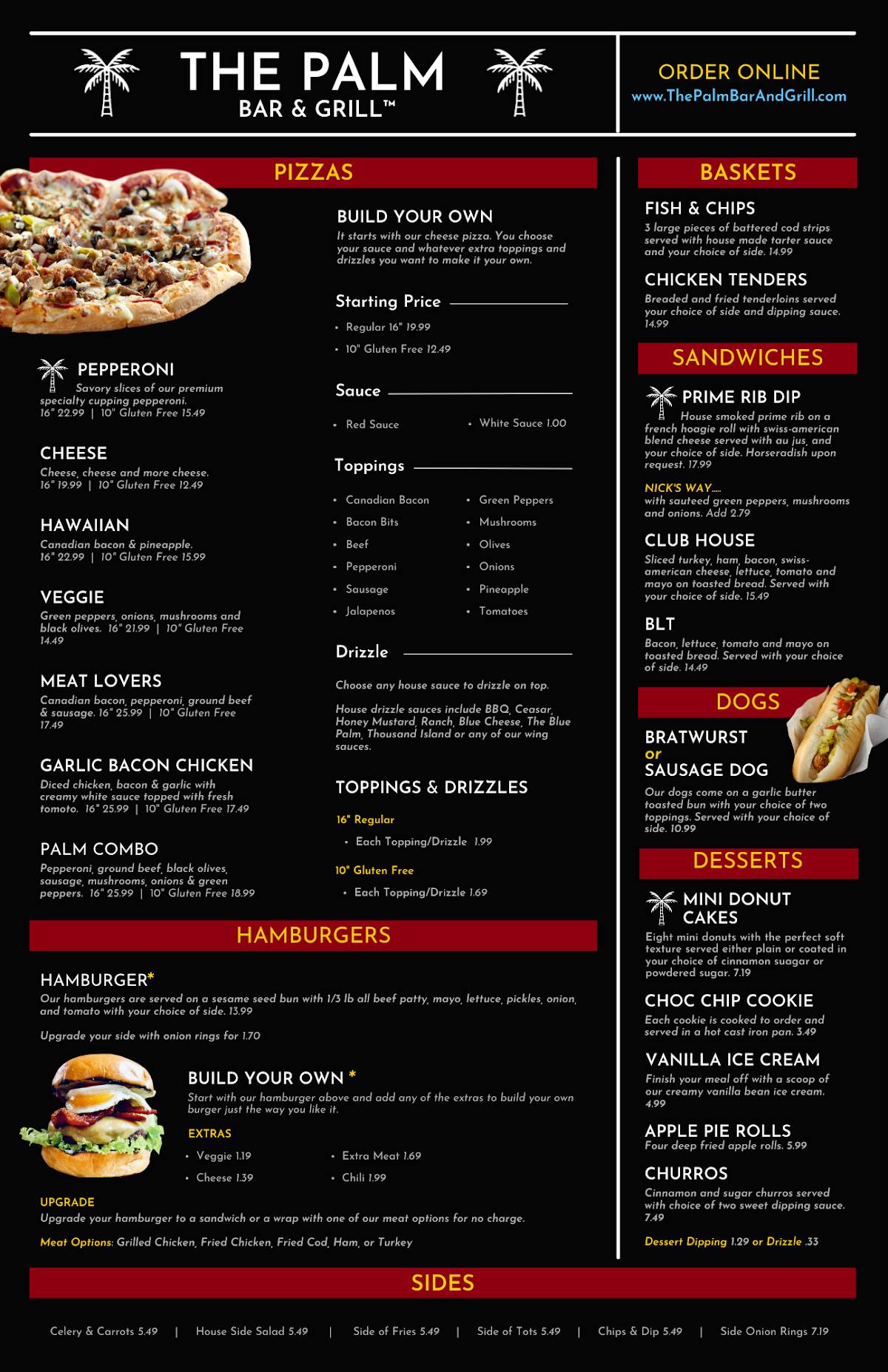 Menu at The Palm Bar & Grill, Benton City