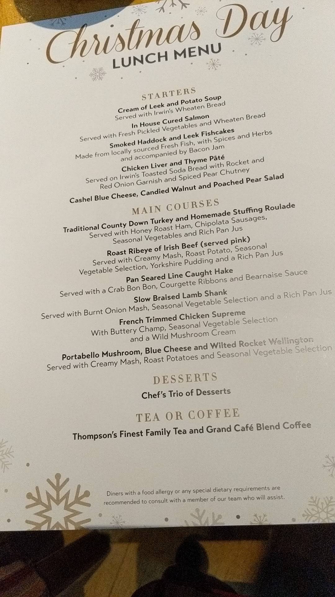Menu at The Percy French restaurant, Newcastle, Downs Rd