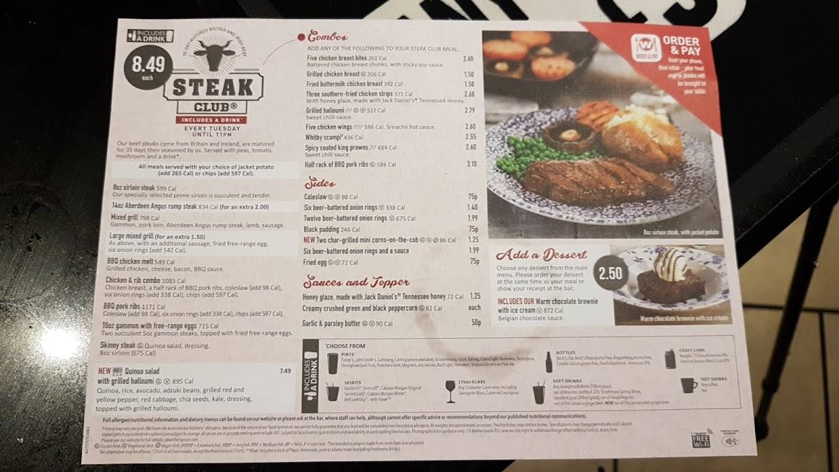 Menu at The Prior John pub & bar, Bridlington