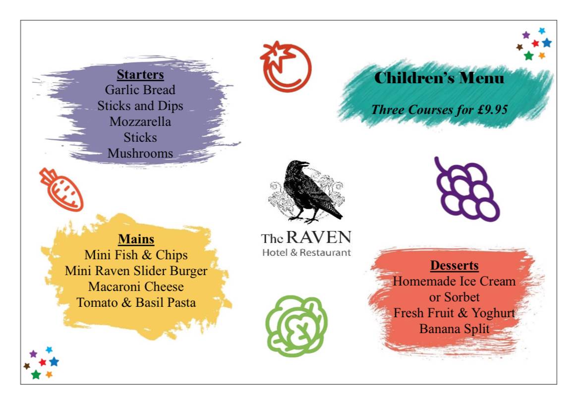 Menu at The Raven Hotel & Restaurant, Much Wenlock