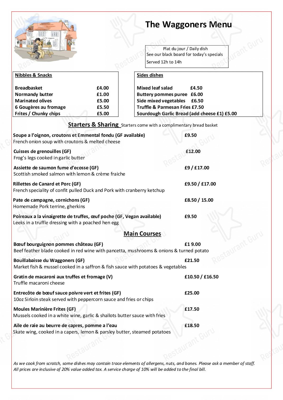 Menu at The Red Lion pub & bar, Knebworth