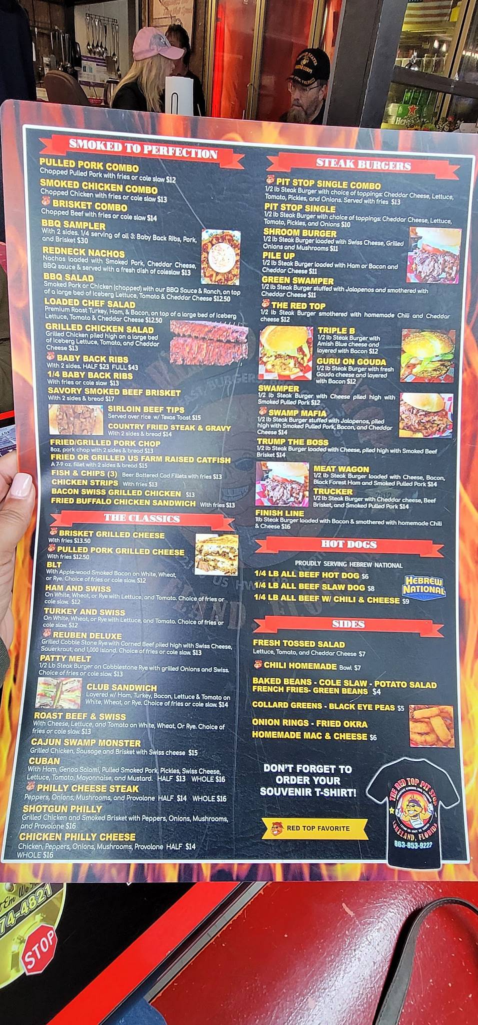 Menu at The Red Top Pit Stop BBQ, Lakeland, US Hwy 98 N