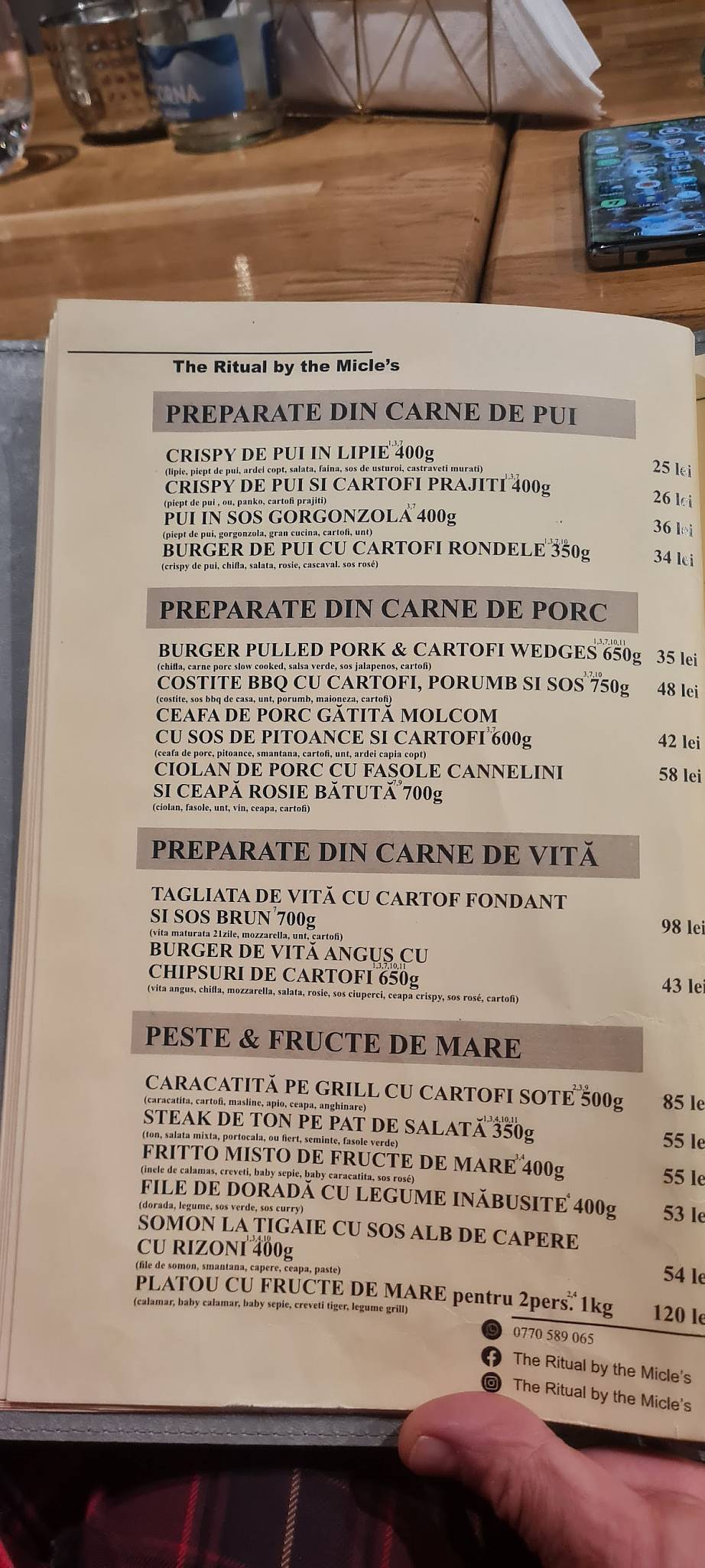 Menu at The Ritual by the Micle’s, Ștei