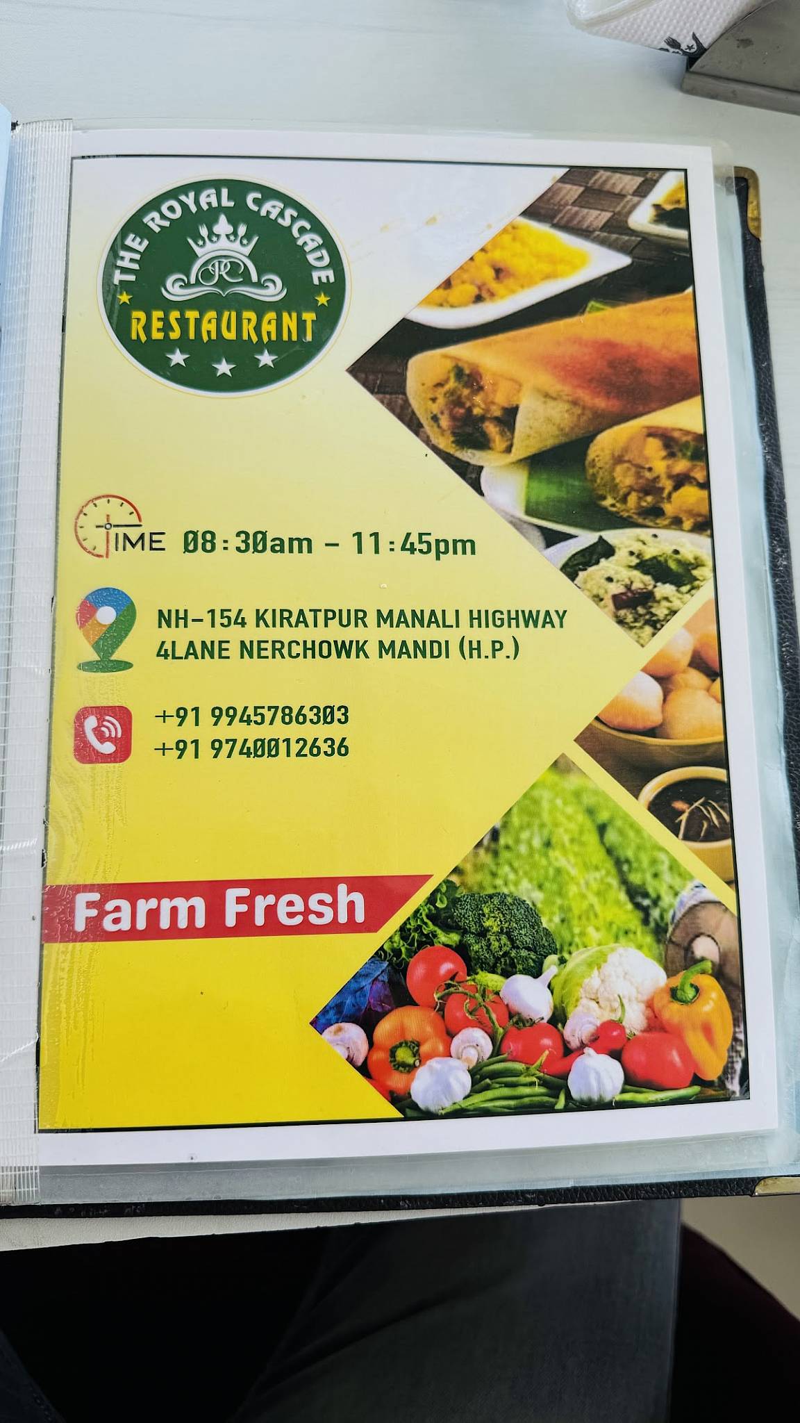 Menu at The Royal Cascade, Ner Chowk