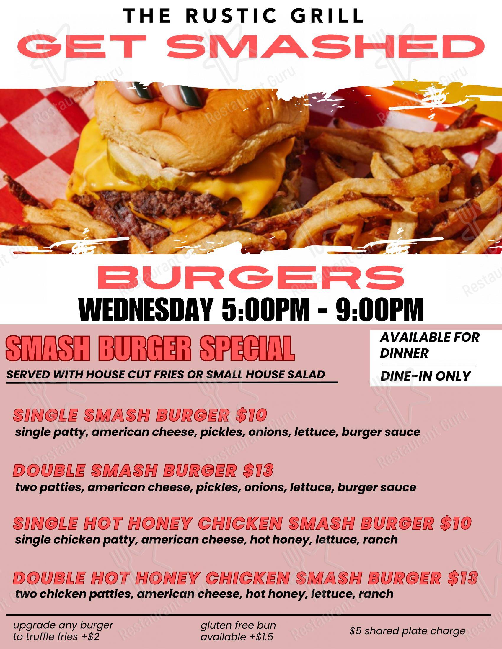 Menu at The Rustic Grill at StoneWater pub & bar, Highland Heights