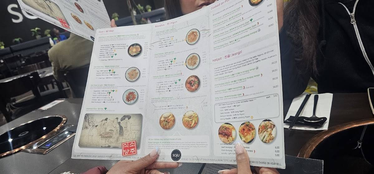 Carta del pub y bar The SOJU, Reading
