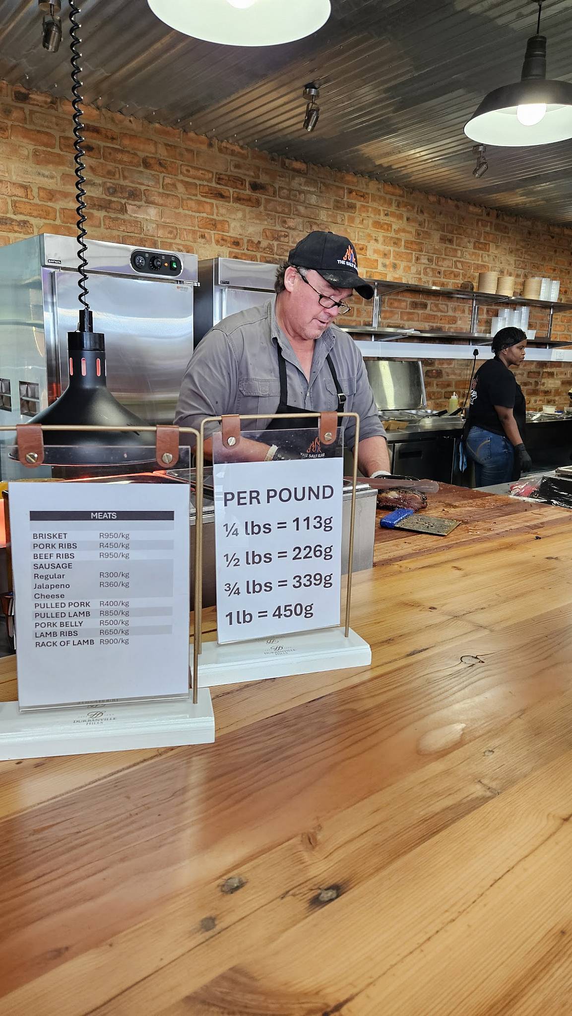 Menu at The Salt Slab BBQ, South Africa