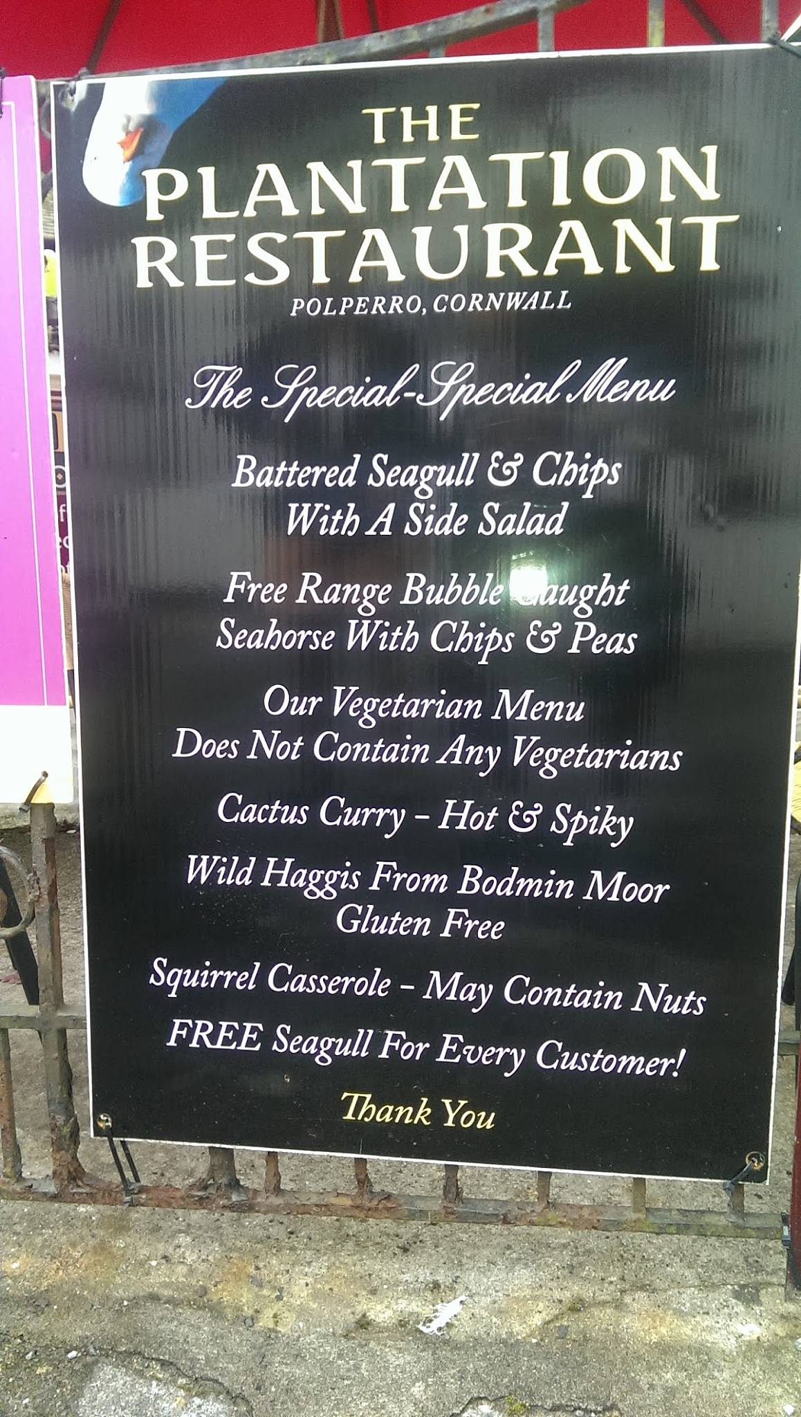 Menu at The Ship Inn pub & bar, Polperro