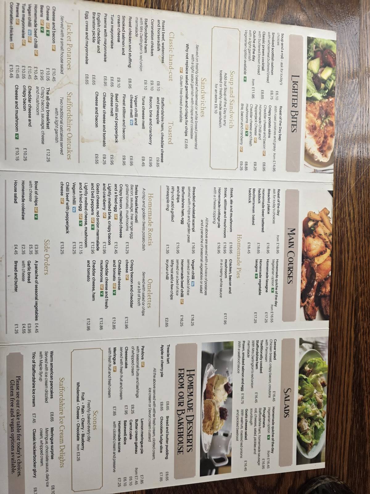 Menu at The Soup Kitchen restaurant, Stafford