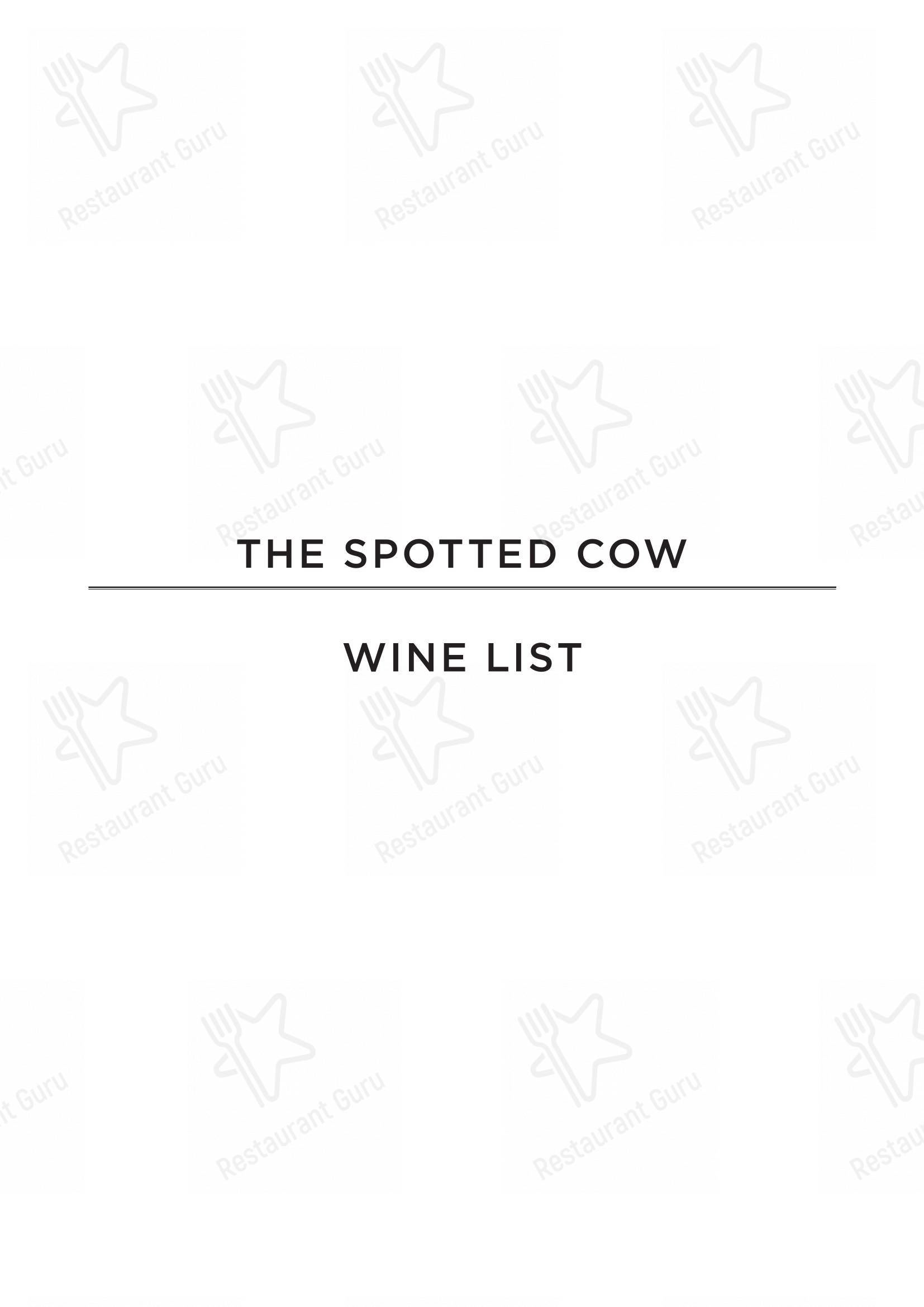 Menu at The Spotted Cow, Waterlooville pub & bar, Waterlooville