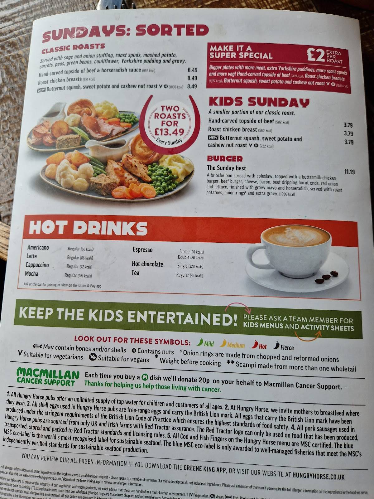 Menu at The Stag & Monkey restaurant, Hartlepool