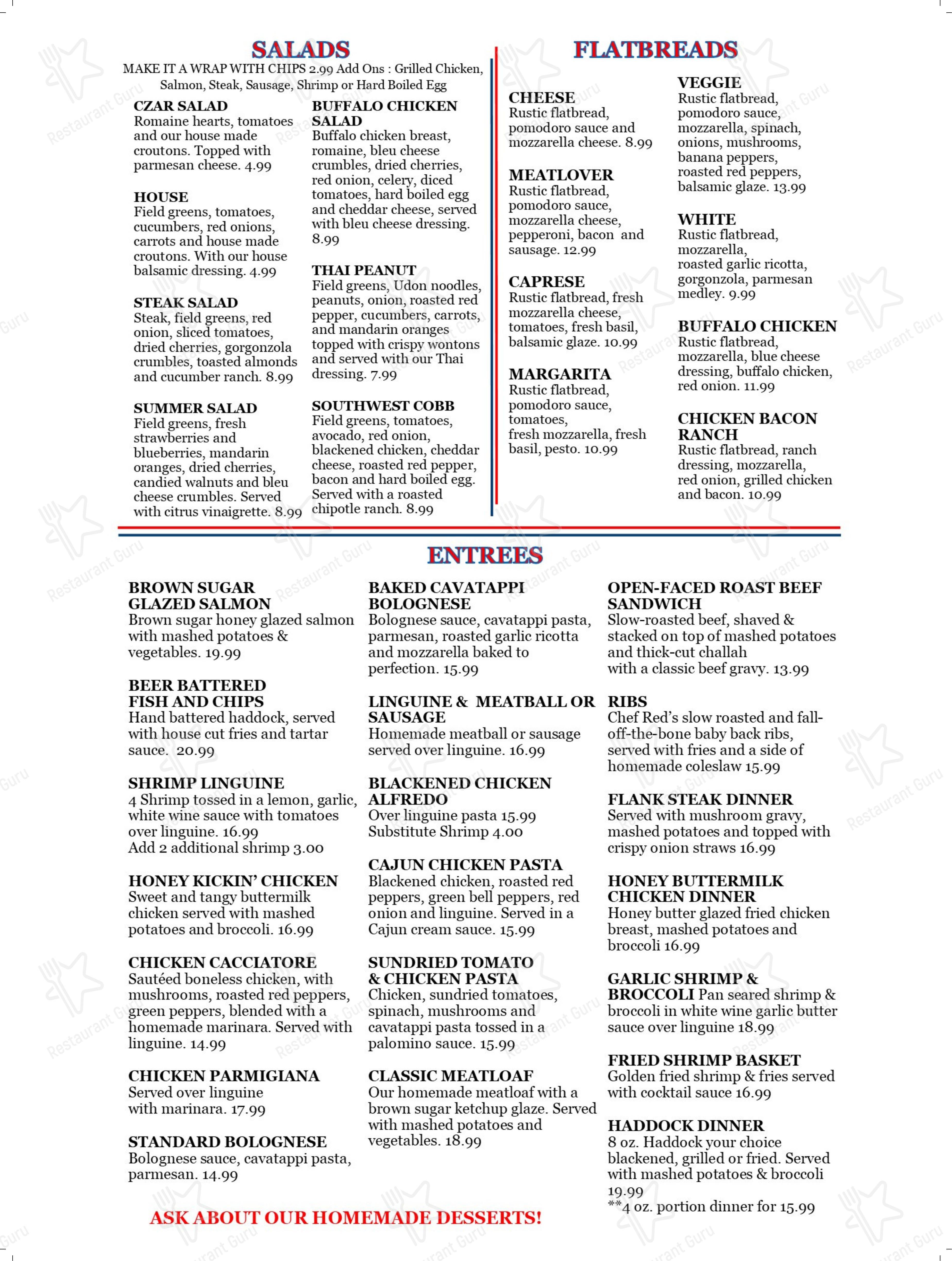 Menu at The Standard Restaurant Downtown, Fort Myers