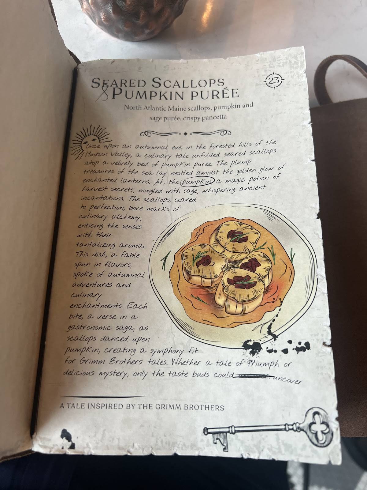 Menu at The Storyteller restaurant, Hyde Park