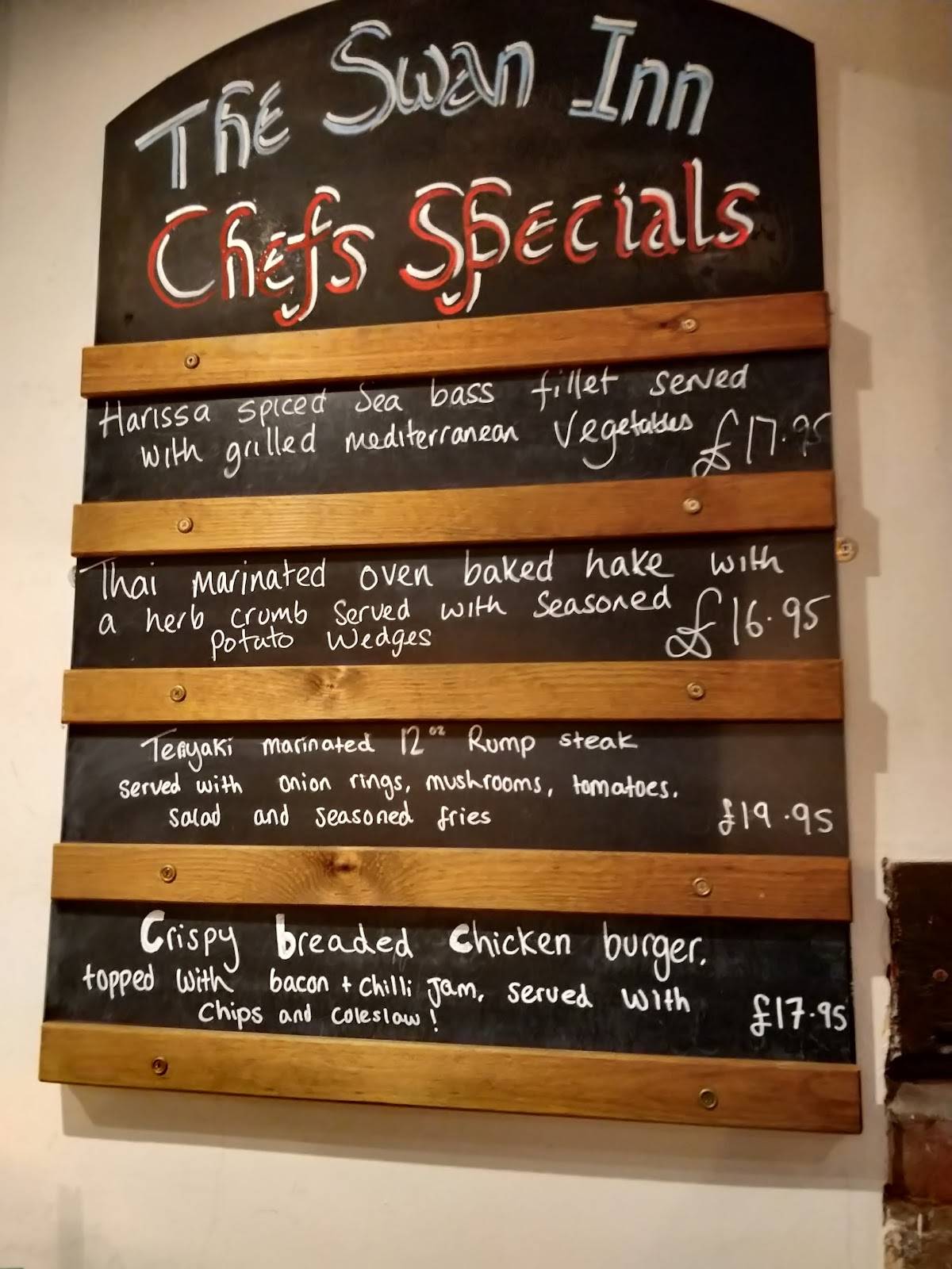 Menu at The Swan Inn Stalham pub & bar, Stalham, 90 High St