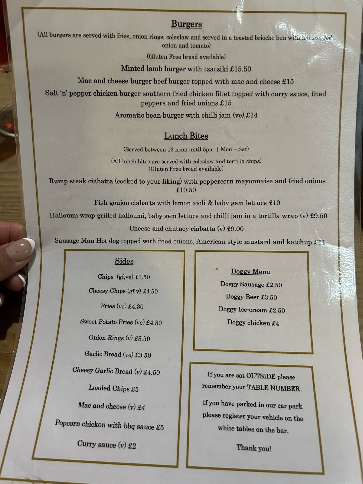 Menu at The Swan pub & bar, Fradley and Streethay, Fradley Junction