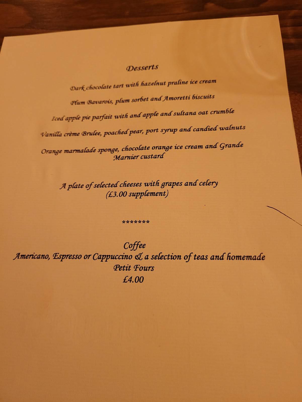Menu at The Talbot at Belbroughton pub & bar, Stourbridge, Hartle Ln