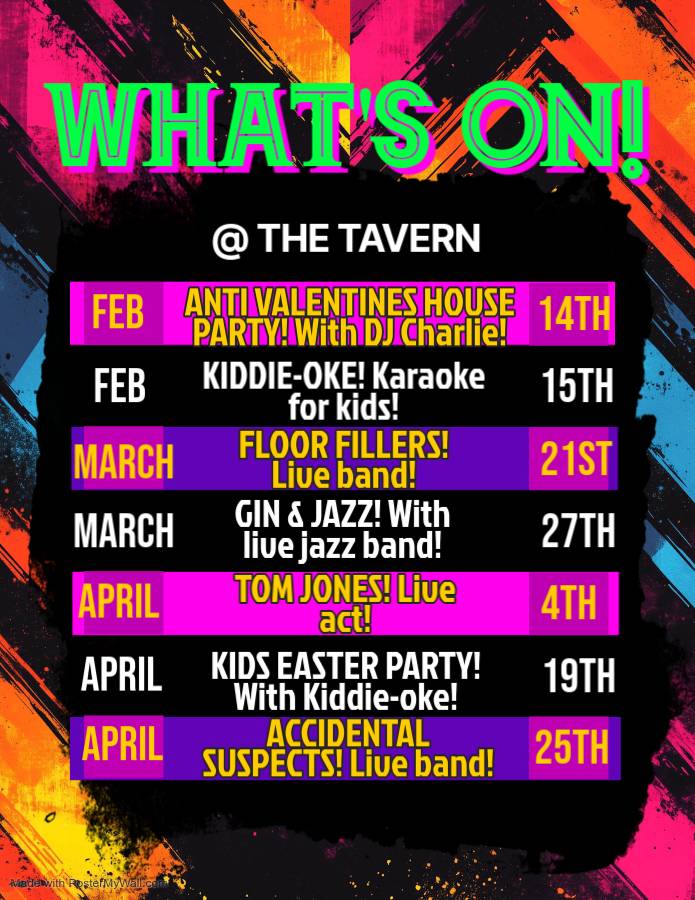 Menu at The Tavern Telscombe Cliffs pub & bar, Peacehaven, 405 S Coast Rd