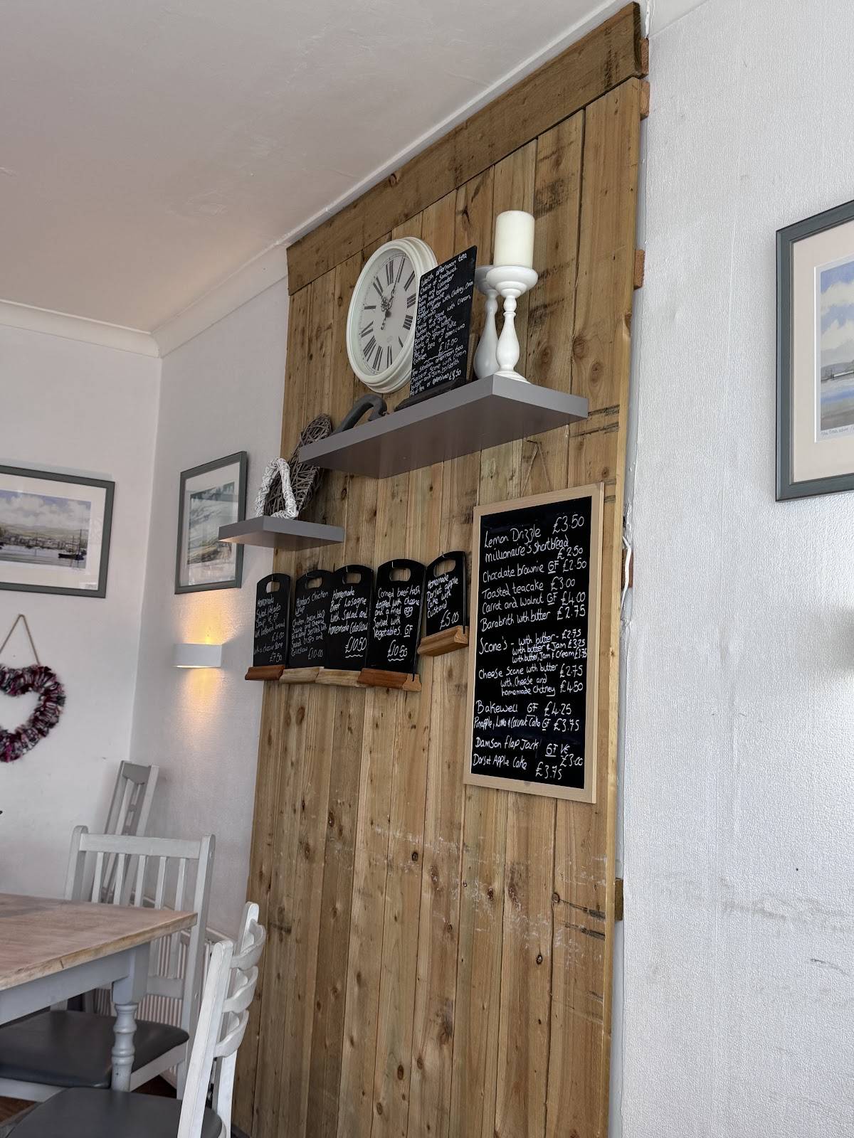 Menu at The Tea Station cafe, Deganwy