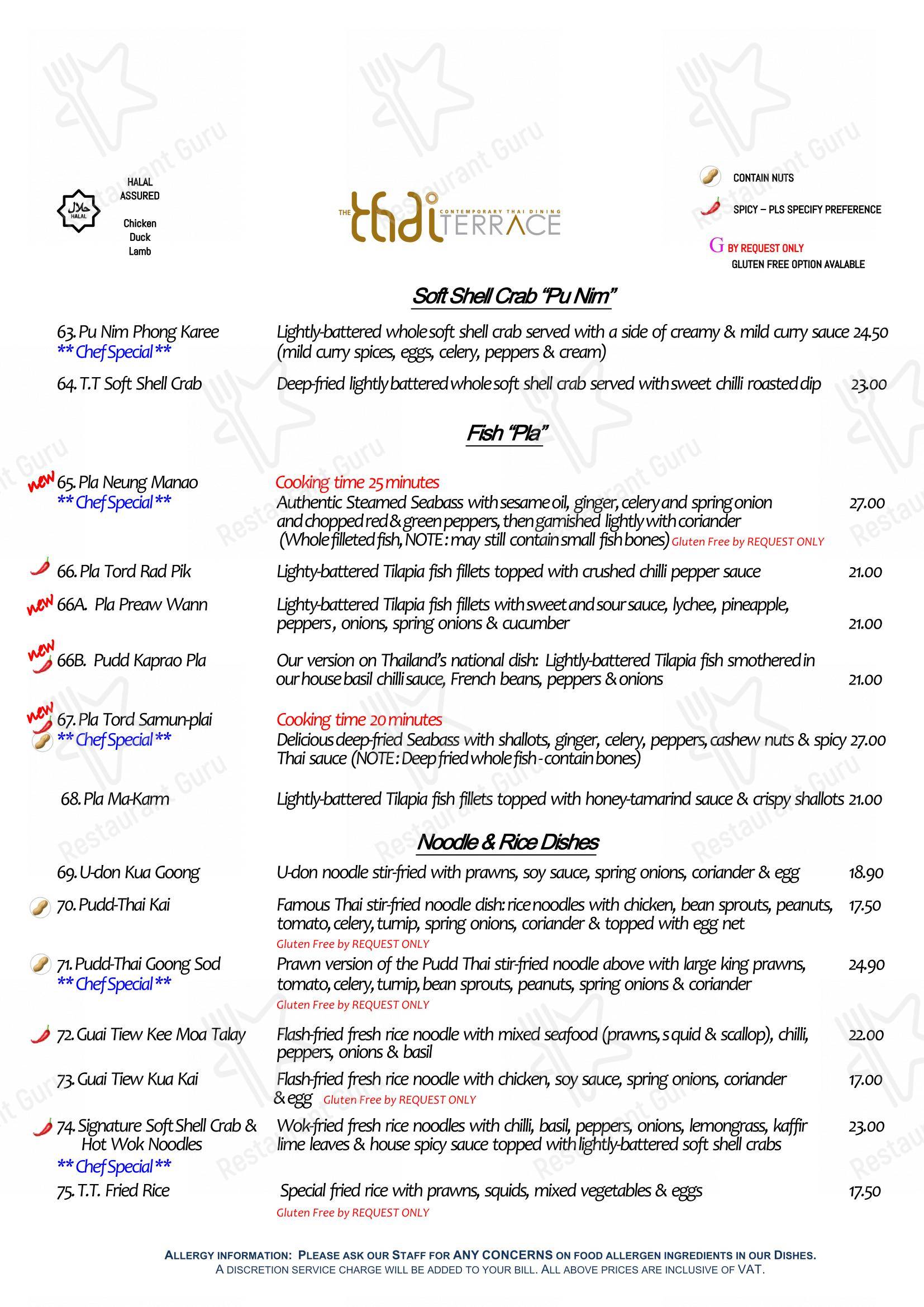 Menu at The Thai Terrace - Rooftop Restaurant & Cocktail Bar, Guildford