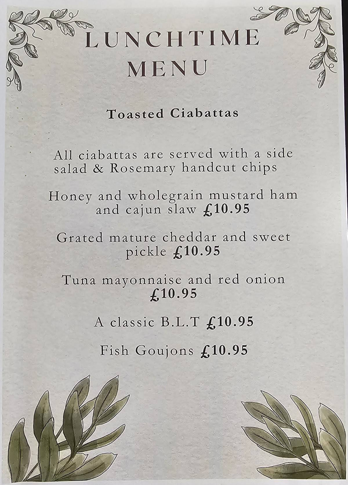 Menu at Travellers Rest Pub, Newquay