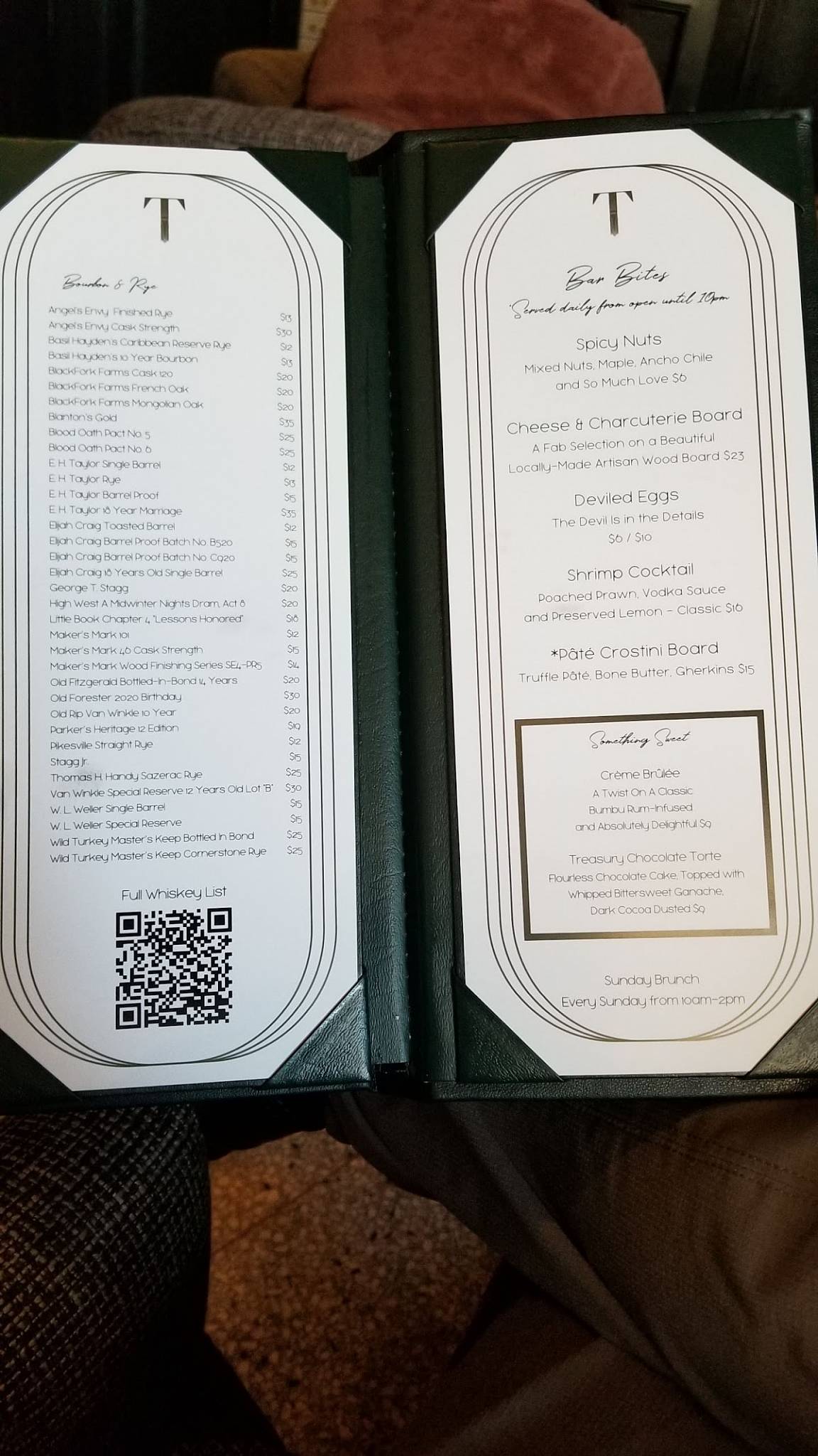Menu at The Treasury at Hotel on Phillips pub & bar, Sioux Falls